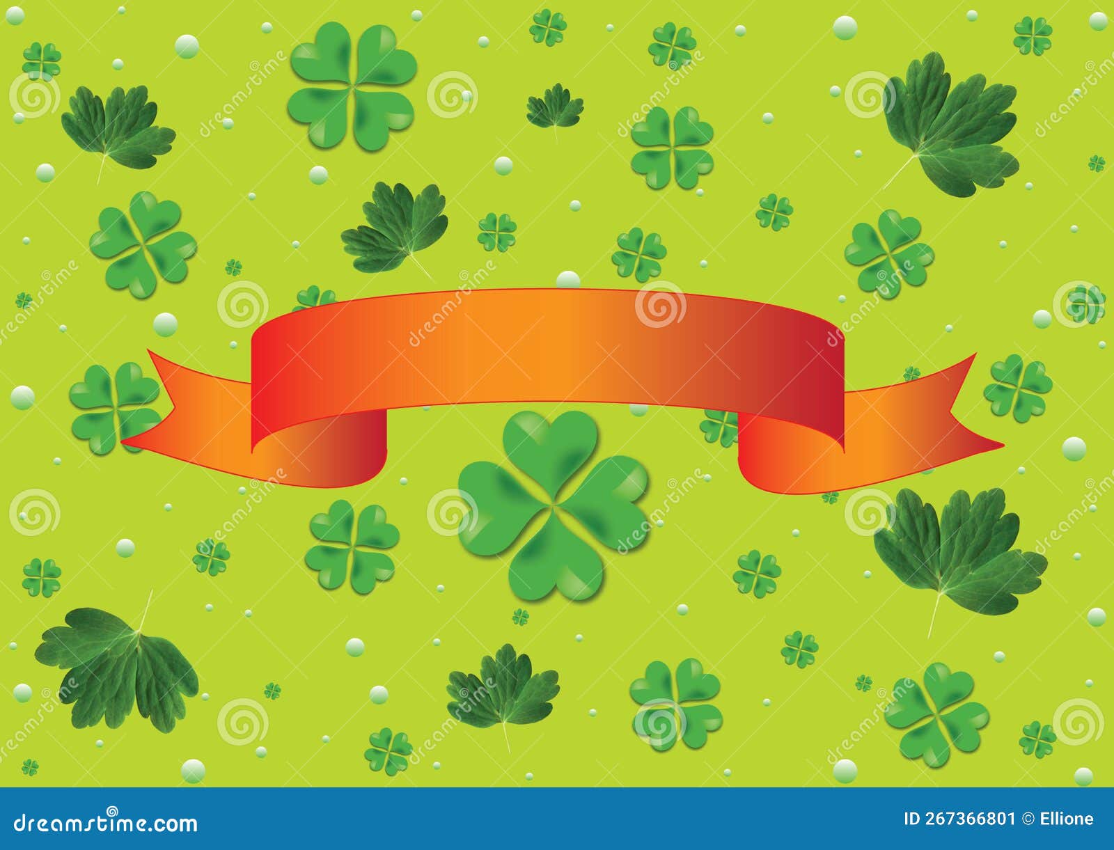 Background in Color and with a Pattern of Leaves Spring Green with ...