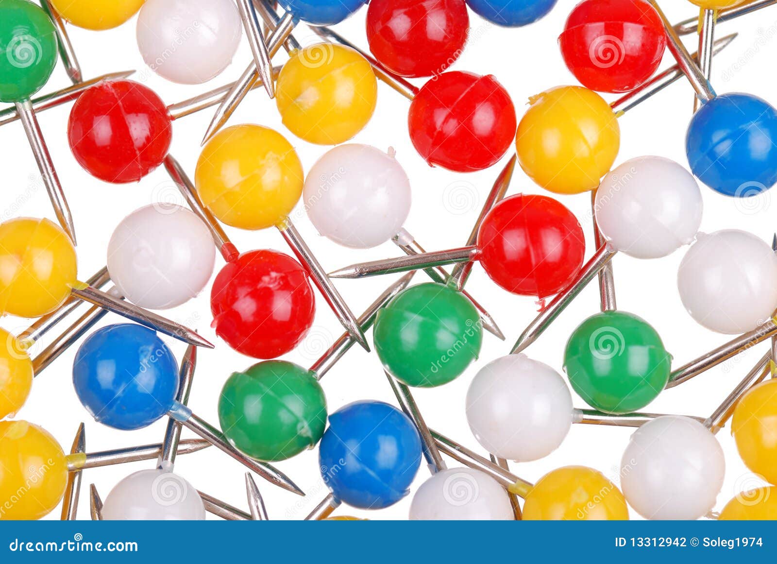 Background from Color Thumbtacks on White Stock Photo - Image of color ...