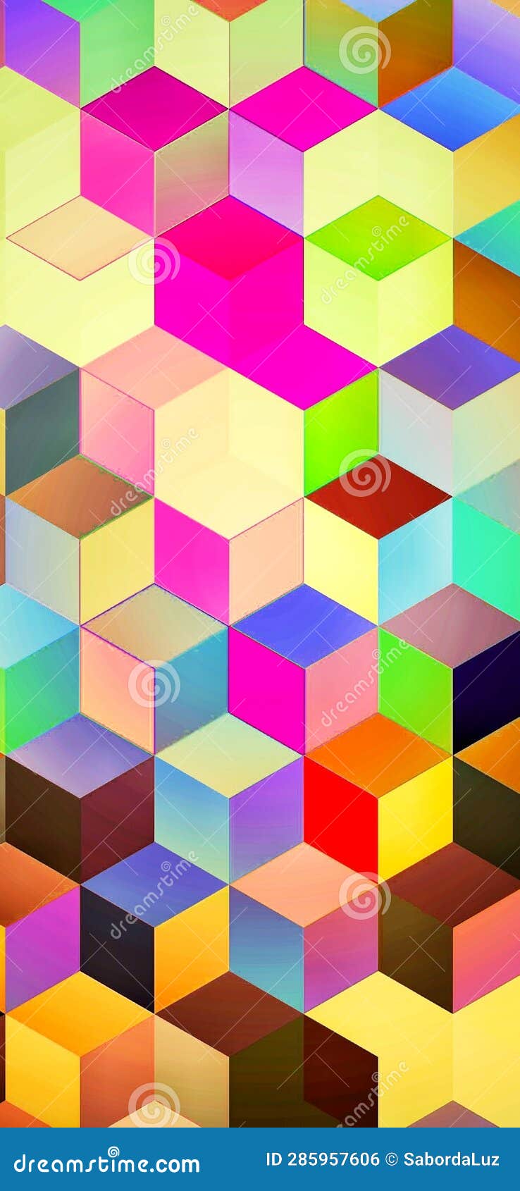 Background with Colored 3d Squares Wallpaper Stock Illustration ...