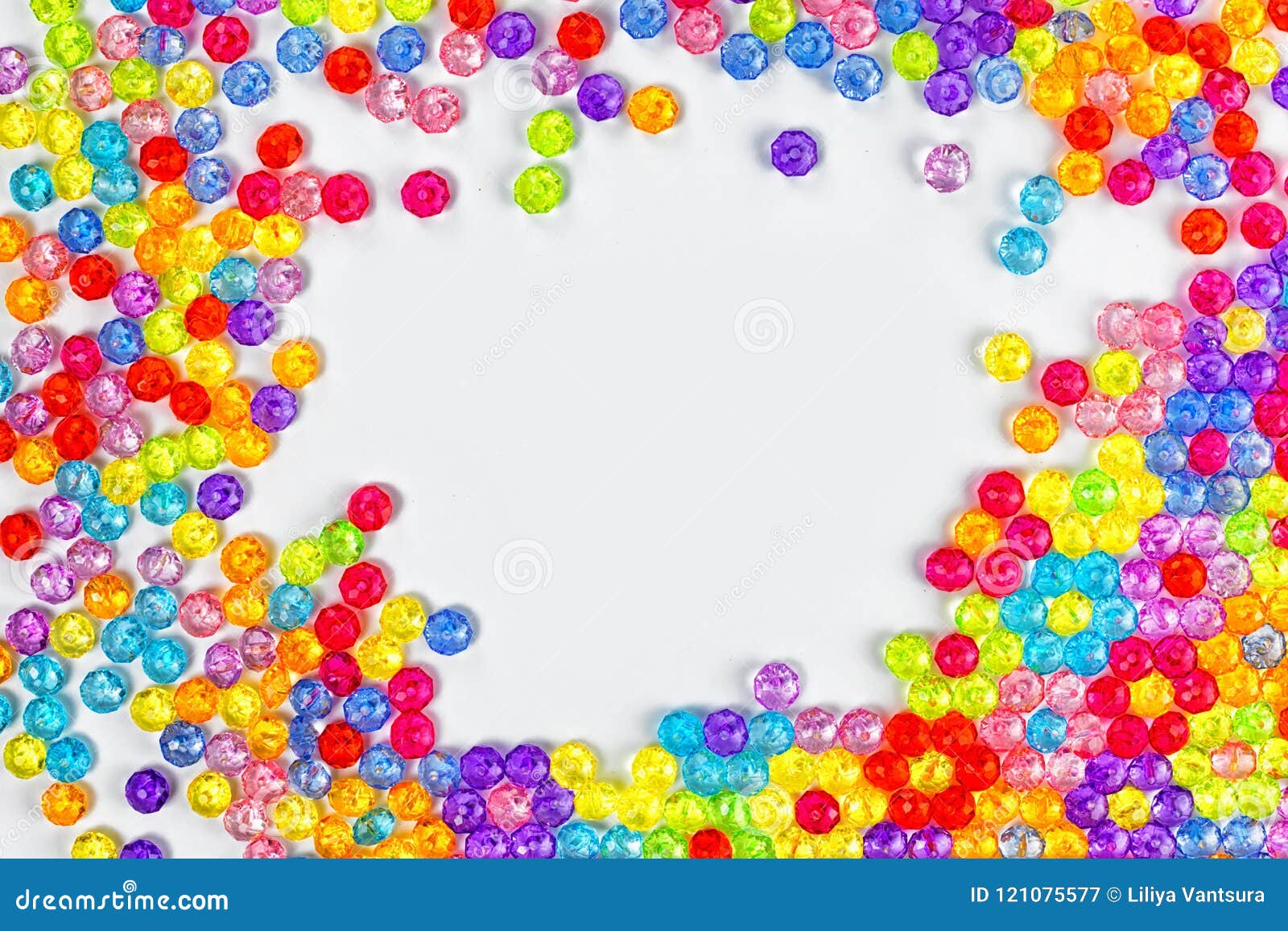 Background of Colored Beads on a White Background Stock Image - Image ...