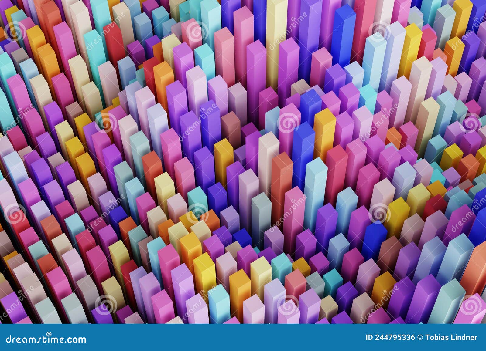 Background of Colored Blocks, Cgi Render Image Stock Illustration ...