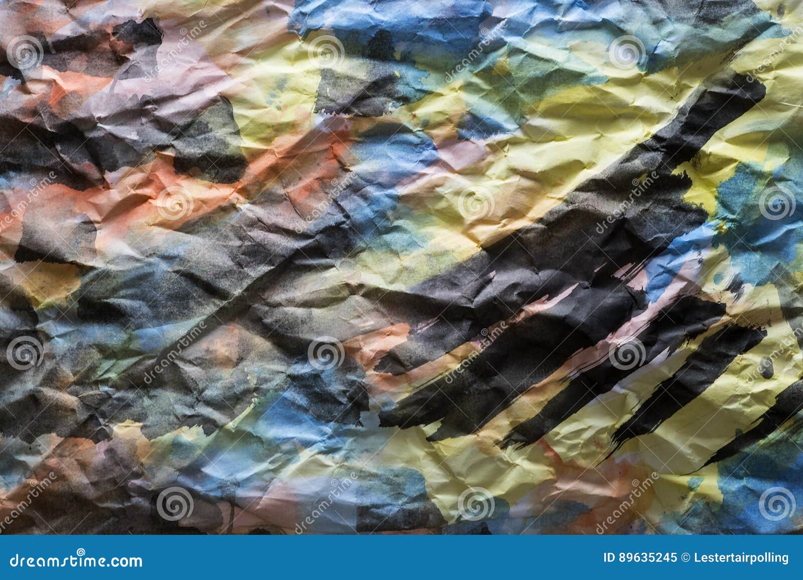 Background of Colored Crumpled Paper Stock Image - Image of artwork ...
