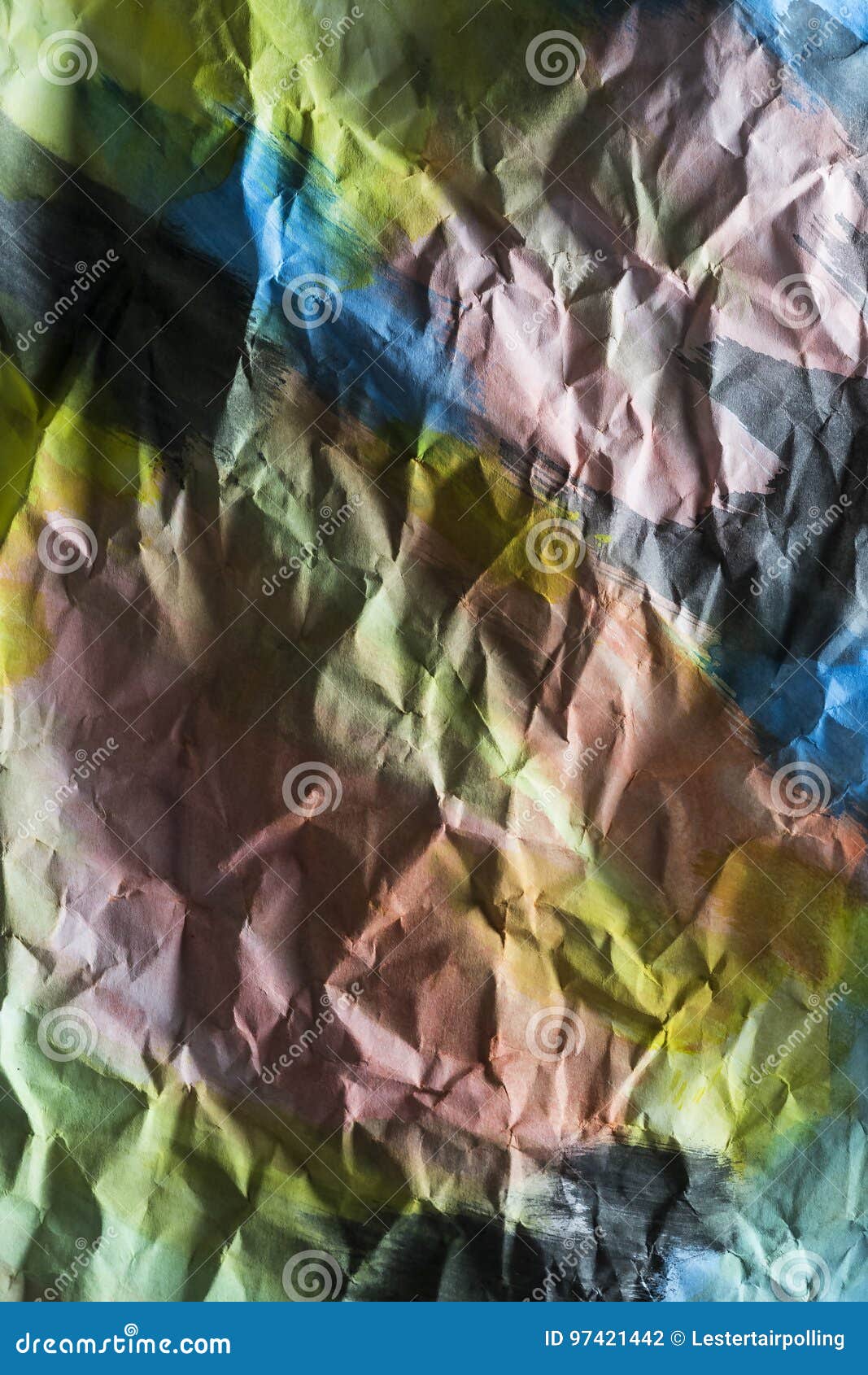 Background of Colored Crumpled Paper Stock Photo - Image of spectrum ...