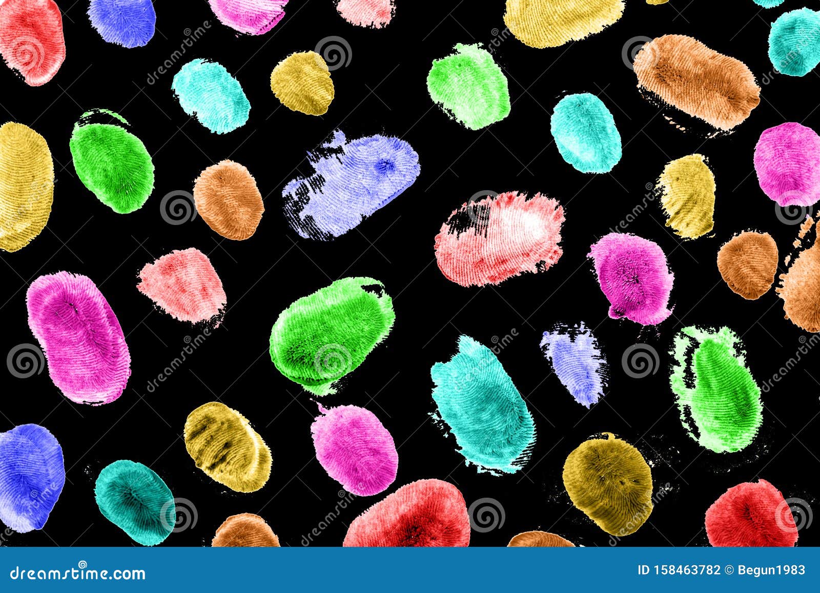 Background with Colored Fingerprints. Stock Photo - Image of design ...