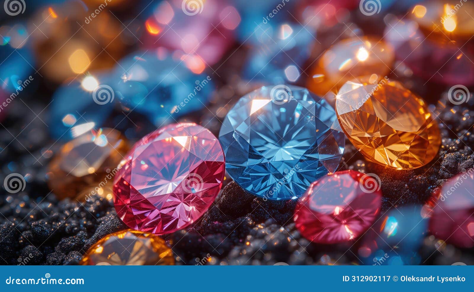 Background of Colored Gemstones Shining Stock Illustration ...
