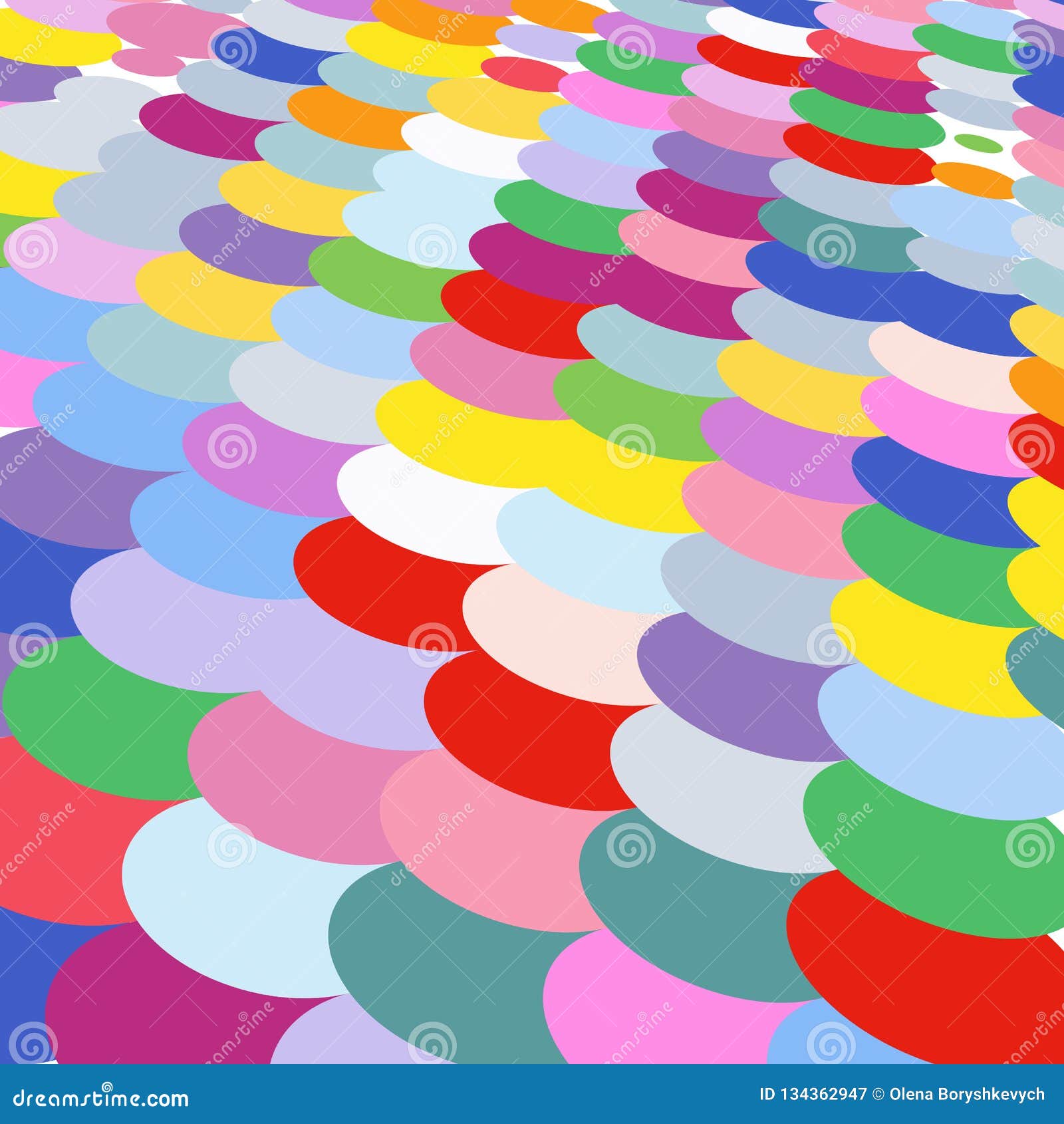 The Background of Colored Ovals of Variable Sizes Have Different ...