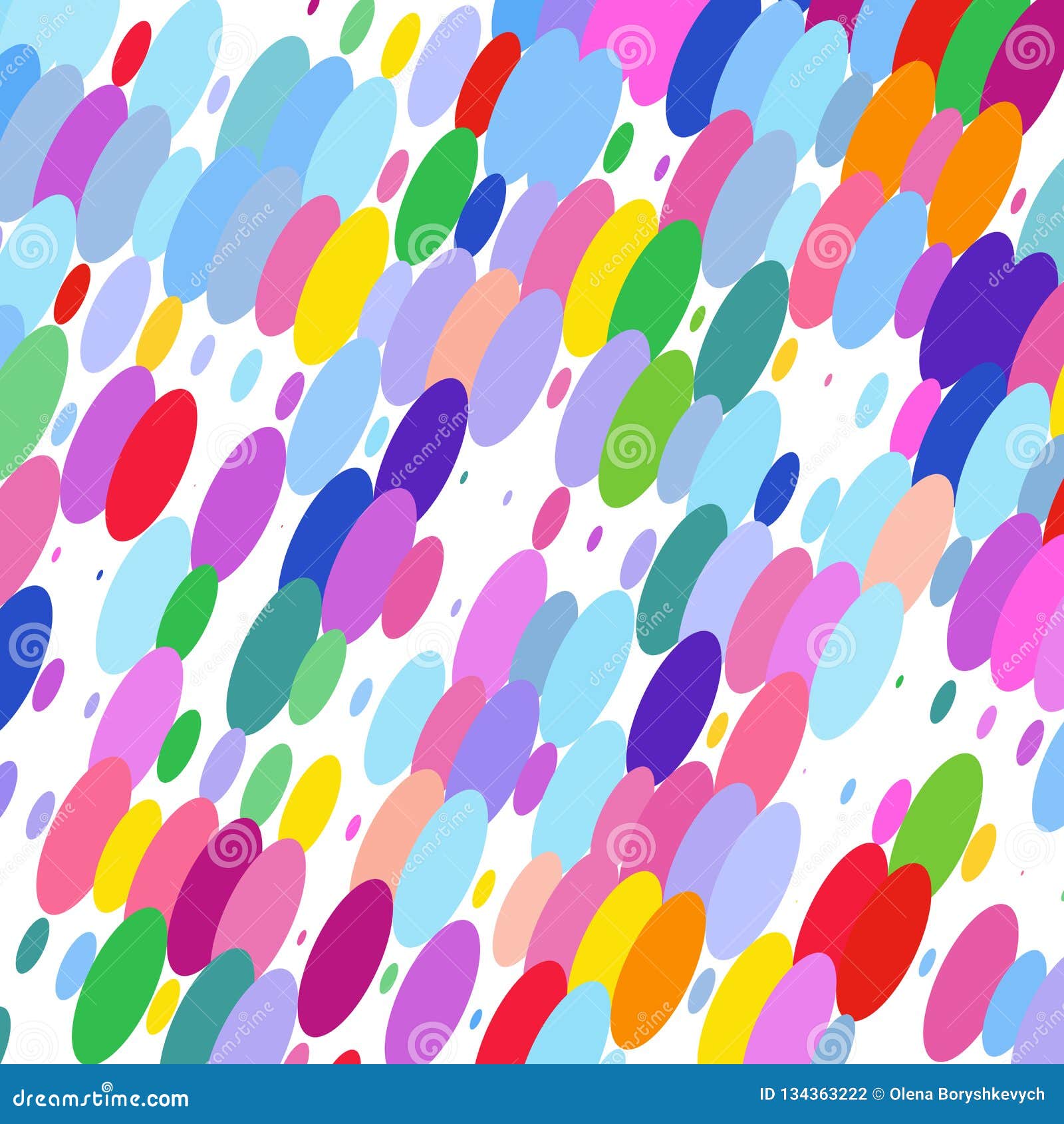 The Background of Colored Ovals of Variable Sizes Have Different ...