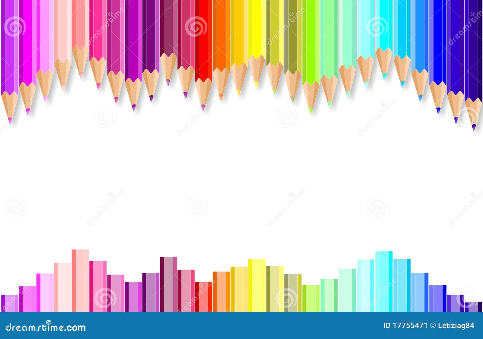 Background of Colored Pencils Stock Vector - Illustration of rainbow ...