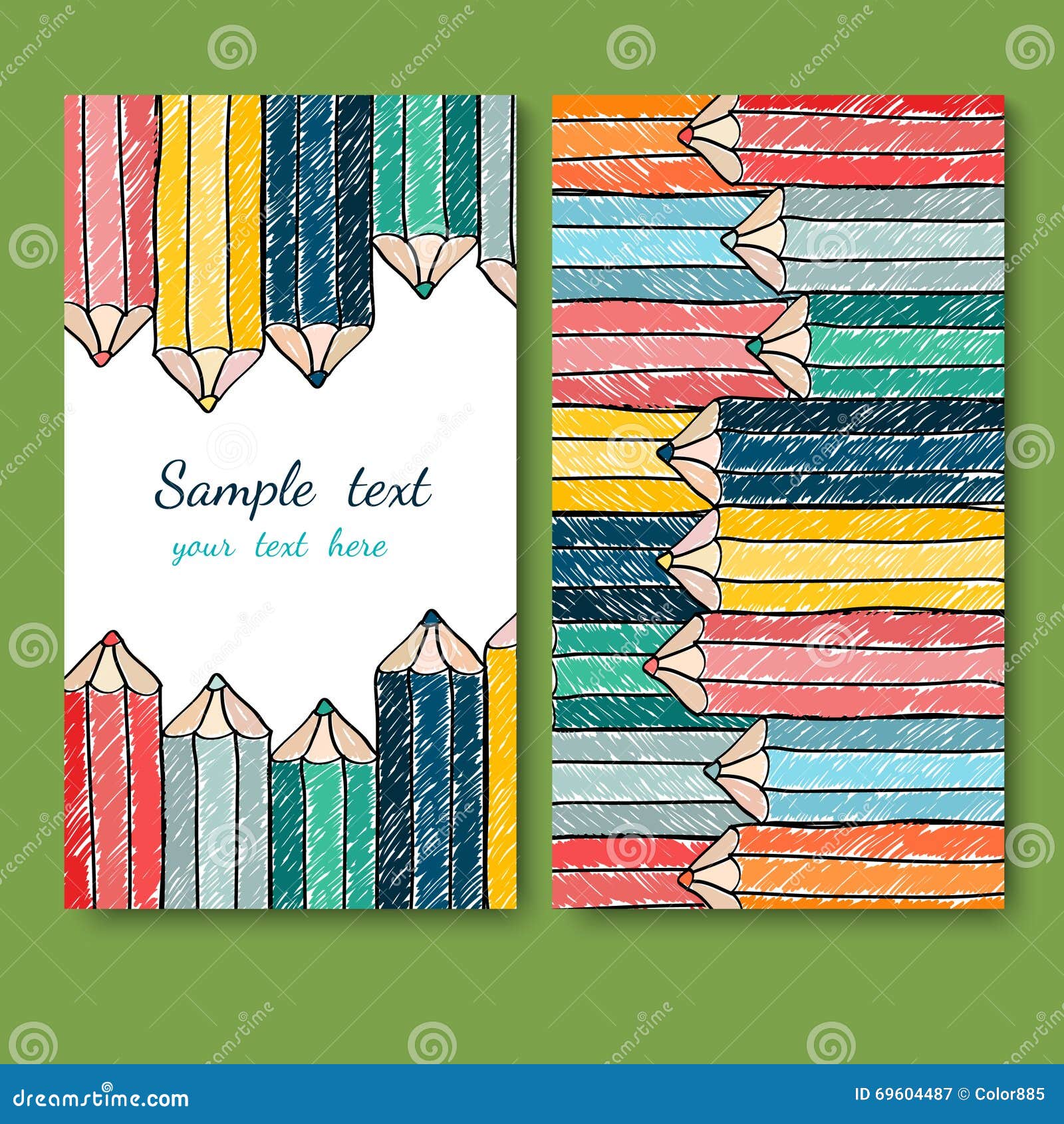 Background with Colored Pencils in Retro Style. Stock Vector ...