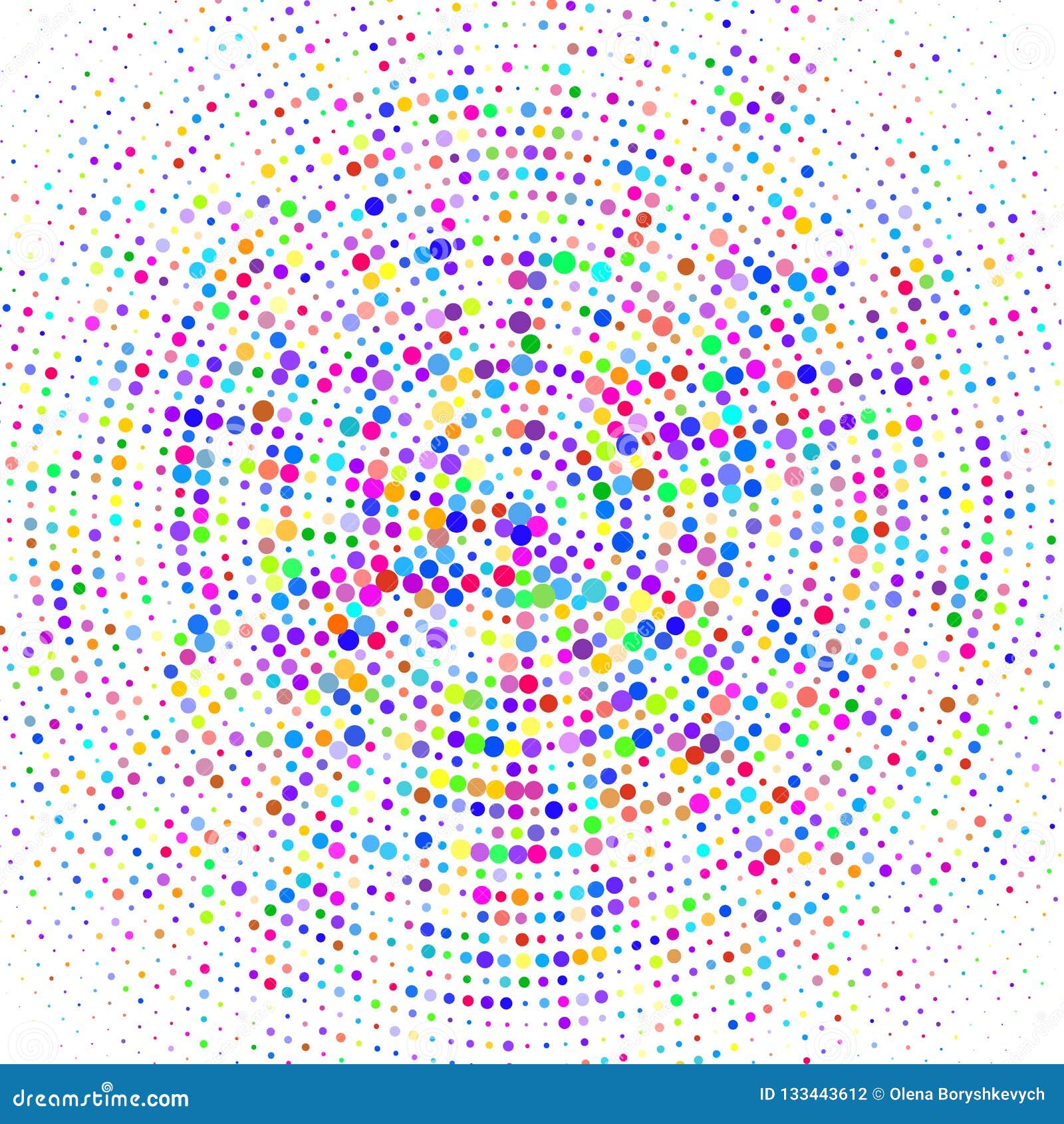 The Background of Colored Pixels of Different Sizes in a Circle on a ...