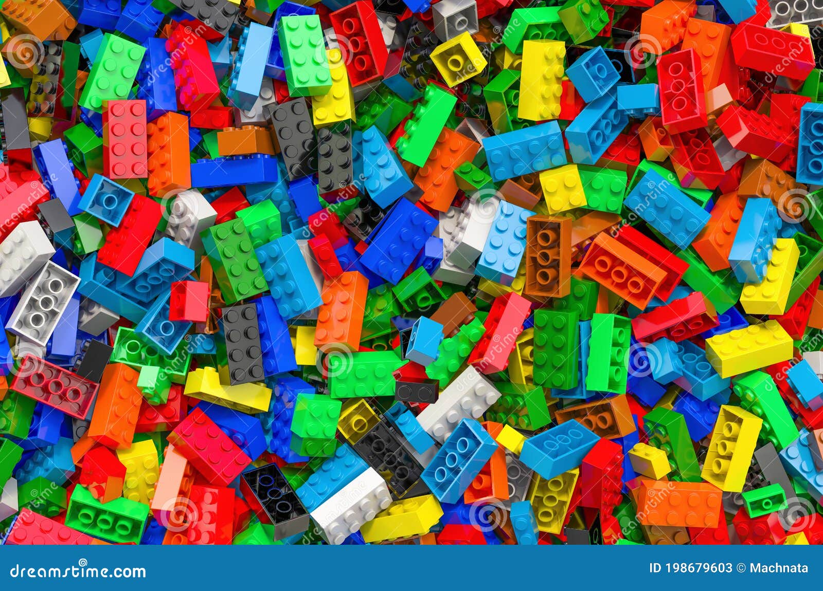Background from Colored Plastic Building Blocks, 3D Rendering Stock ...