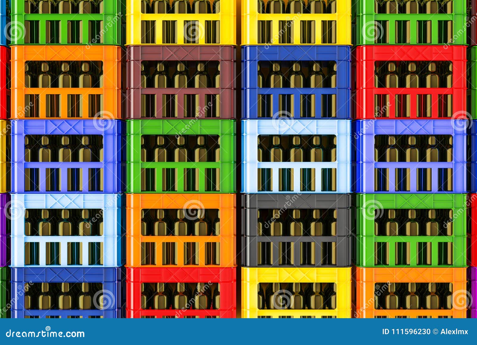 Colored Crates Full With Beer Bottles Royalty-Free Stock Photography ...