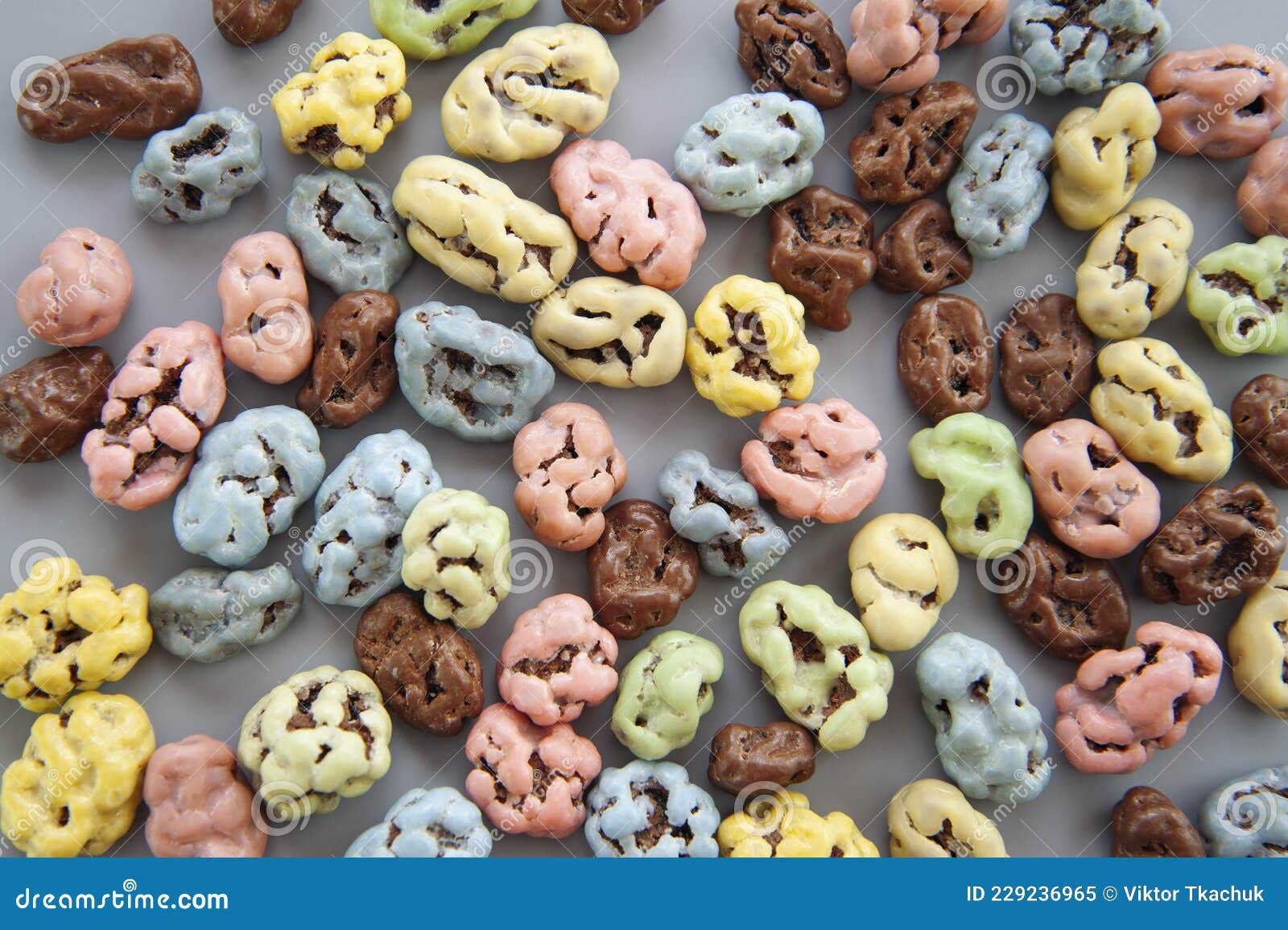 Background Of Colored Sweets On A Gray Background. Royalty-Free Stock ...