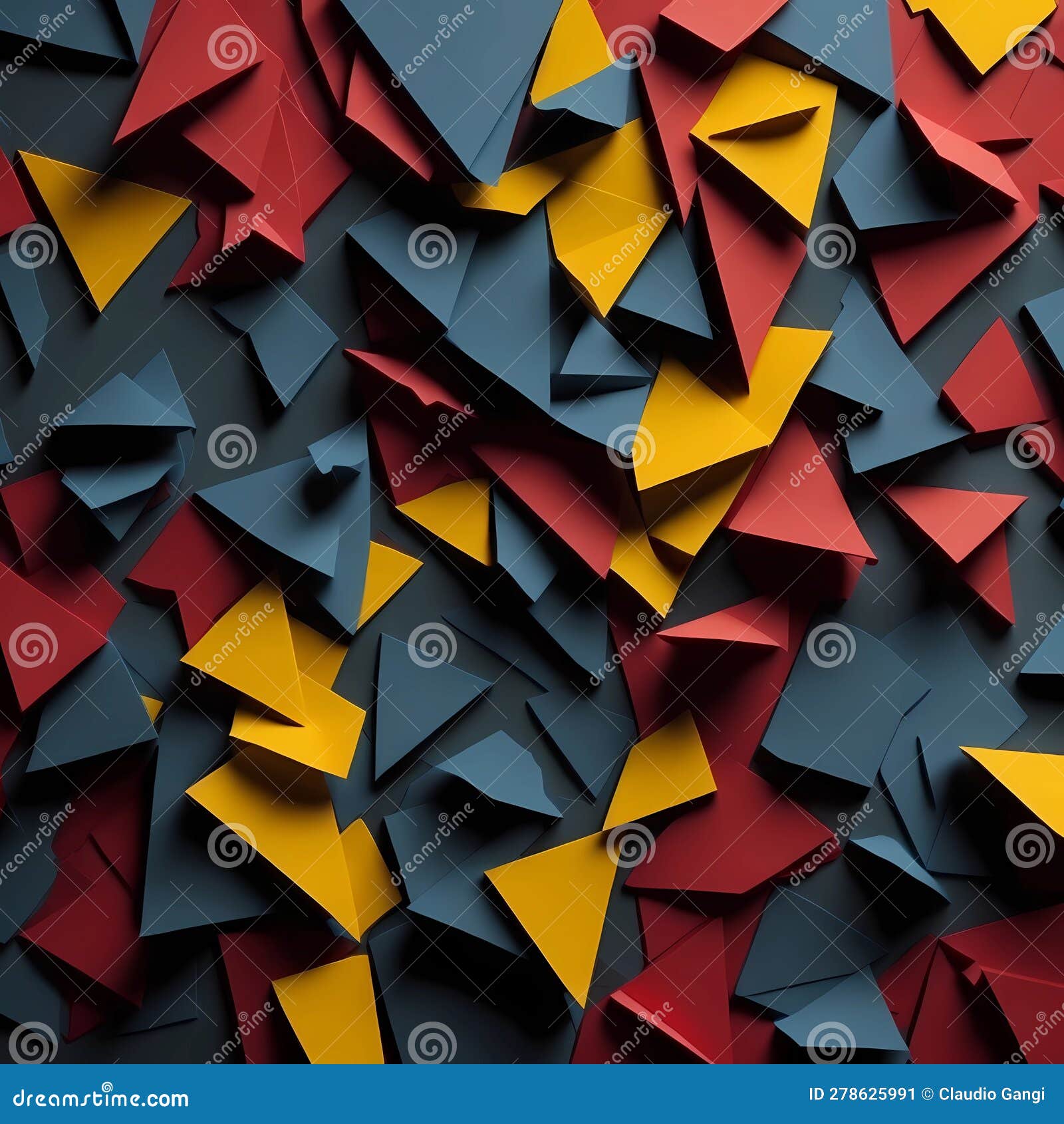 Background of Colored Triangular Pieces of Paper Stock Illustration ...