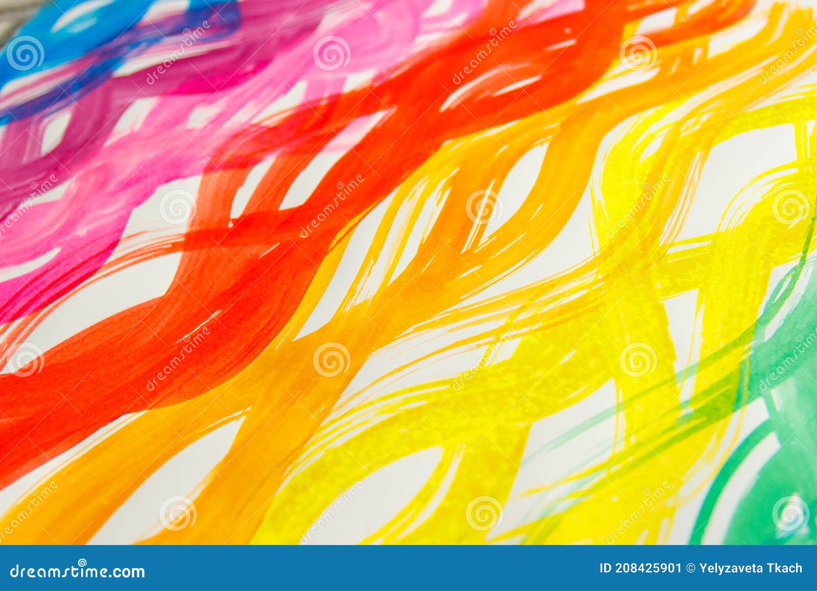 Background from Colored Undulated Lines, Pattern Made from Watercolor ...