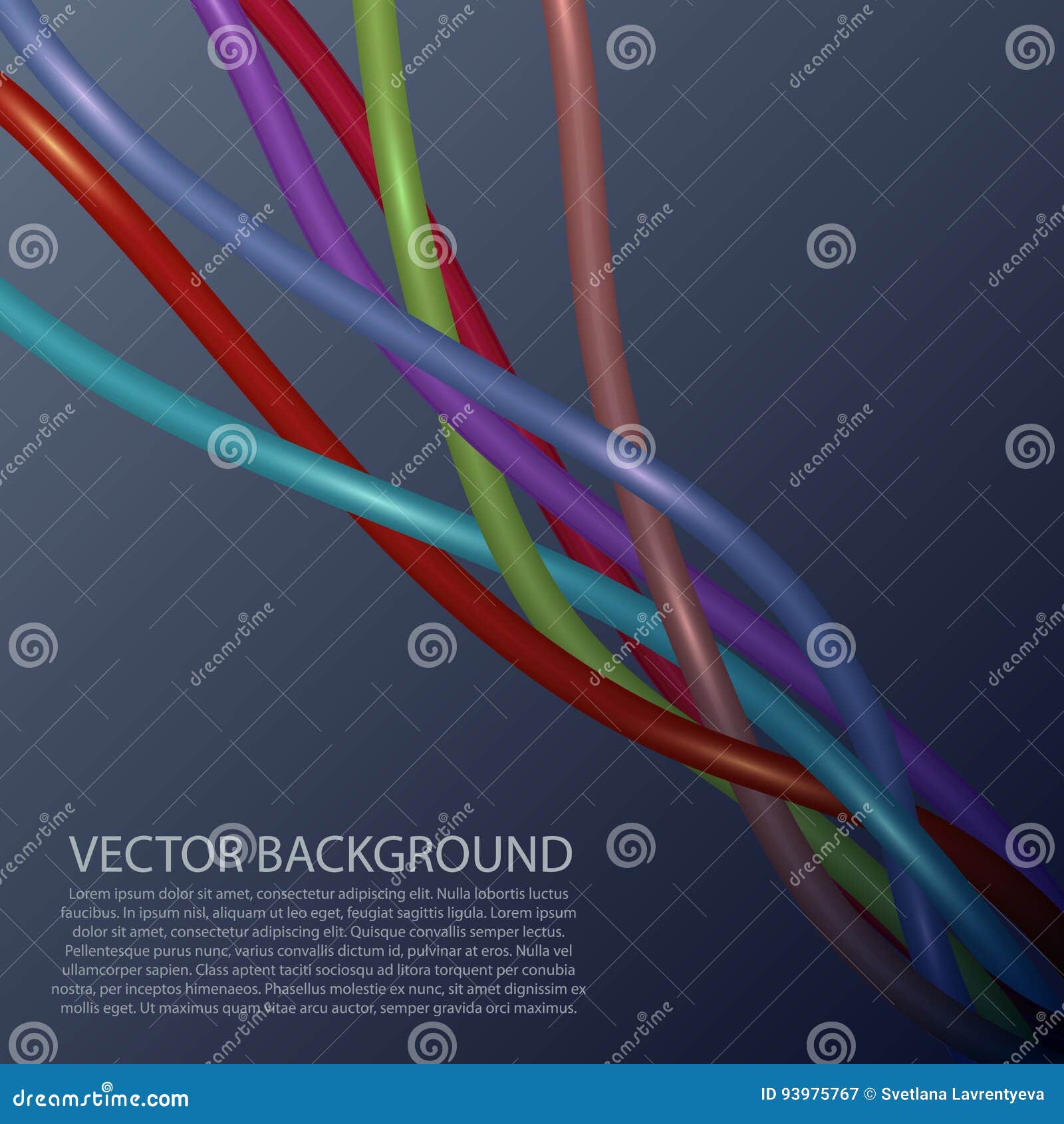 Background Colored Wires. Vector Electric Wires Stock Vector ...