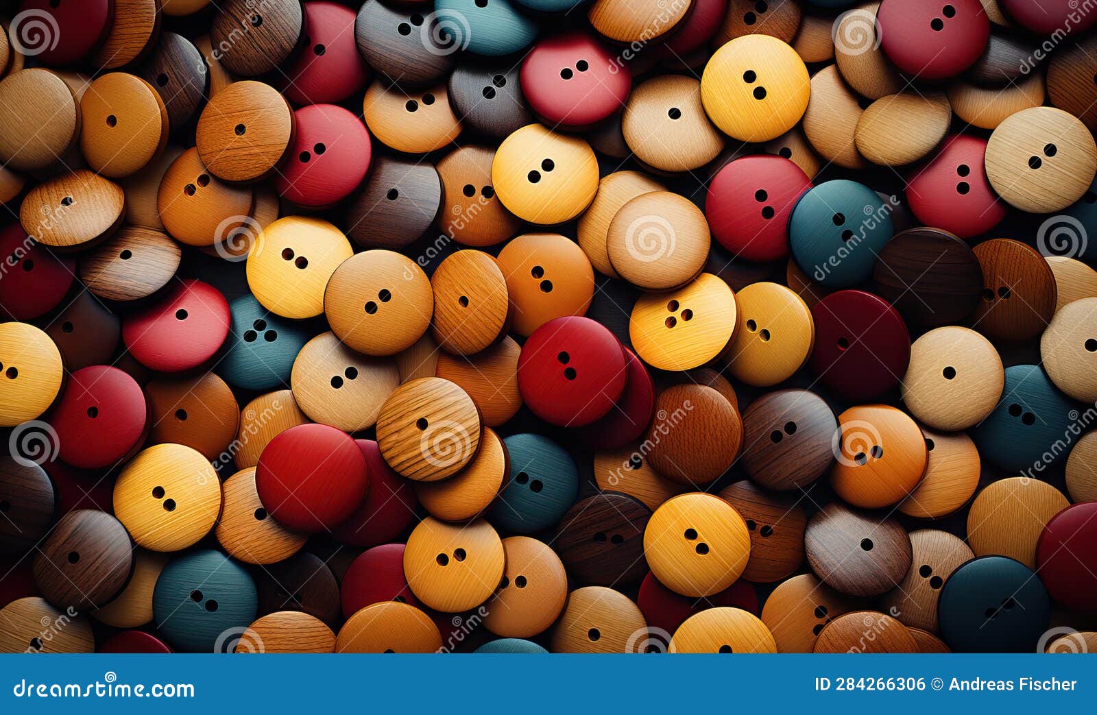 Background of Colored Wooden Buttons of Different Sizes. Stock ...