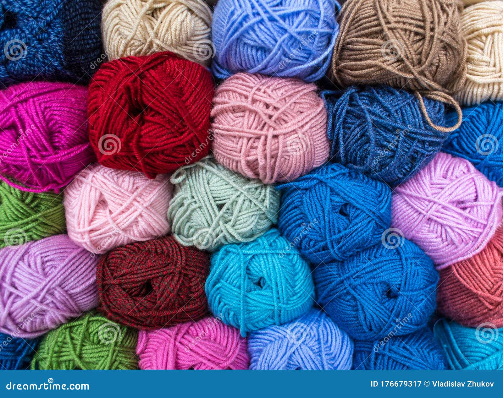 Background from Colored Yarn Stock Image - Image of market, closeup ...