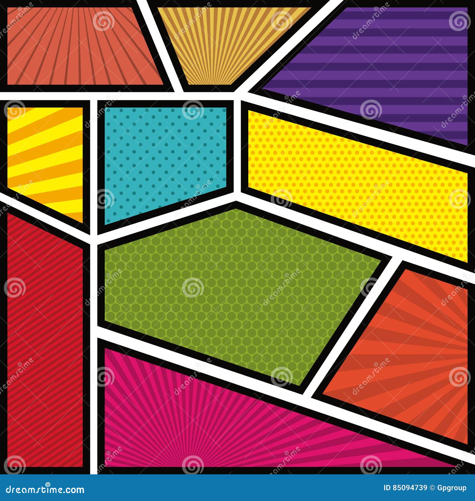 Background Colorful Abstract in Pop Art with Lines Stock Vector ...