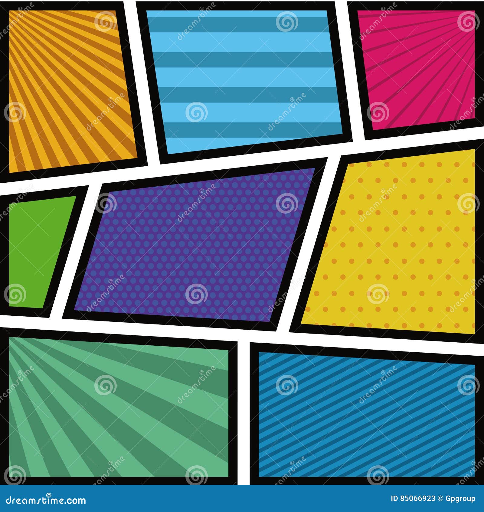 Background Colorful Abstract in Pop Art with Radial Lines Stock Vector ...