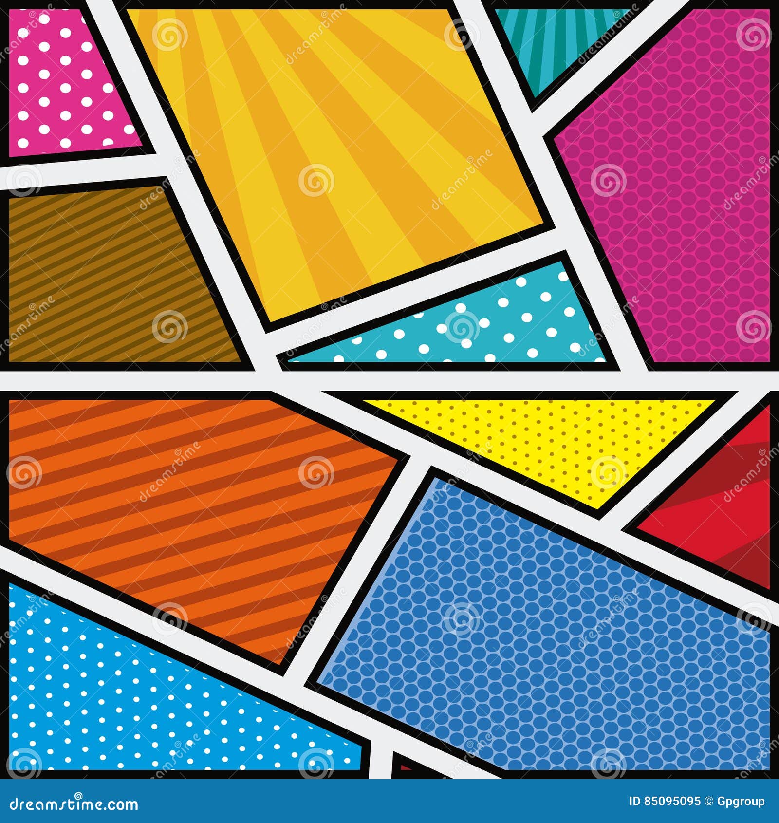 Background Colorful Abstract in Pop Art with Shapes Stock Vector ...