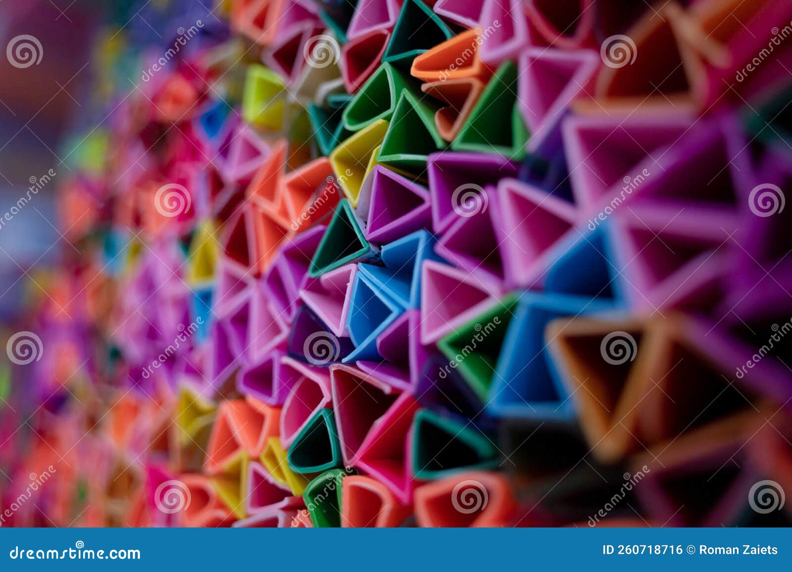 Background of Colorful Abstract Texture with Plastic Triangles Stock ...