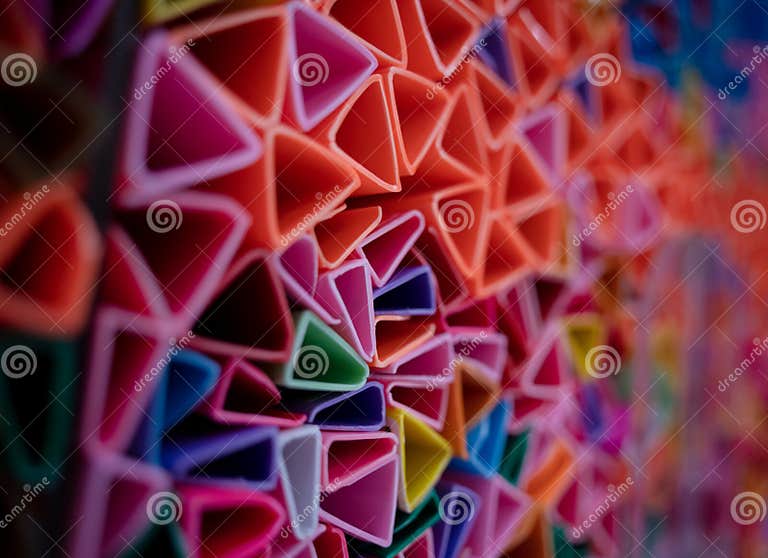 Background of Colorful Abstract Texture with Plastic Triangles Stock ...
