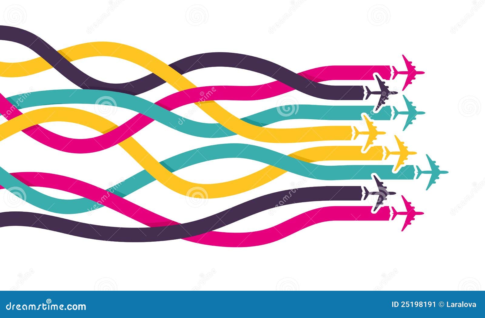 Background with Colorful Airplanes Stock Vector - Illustration of ...