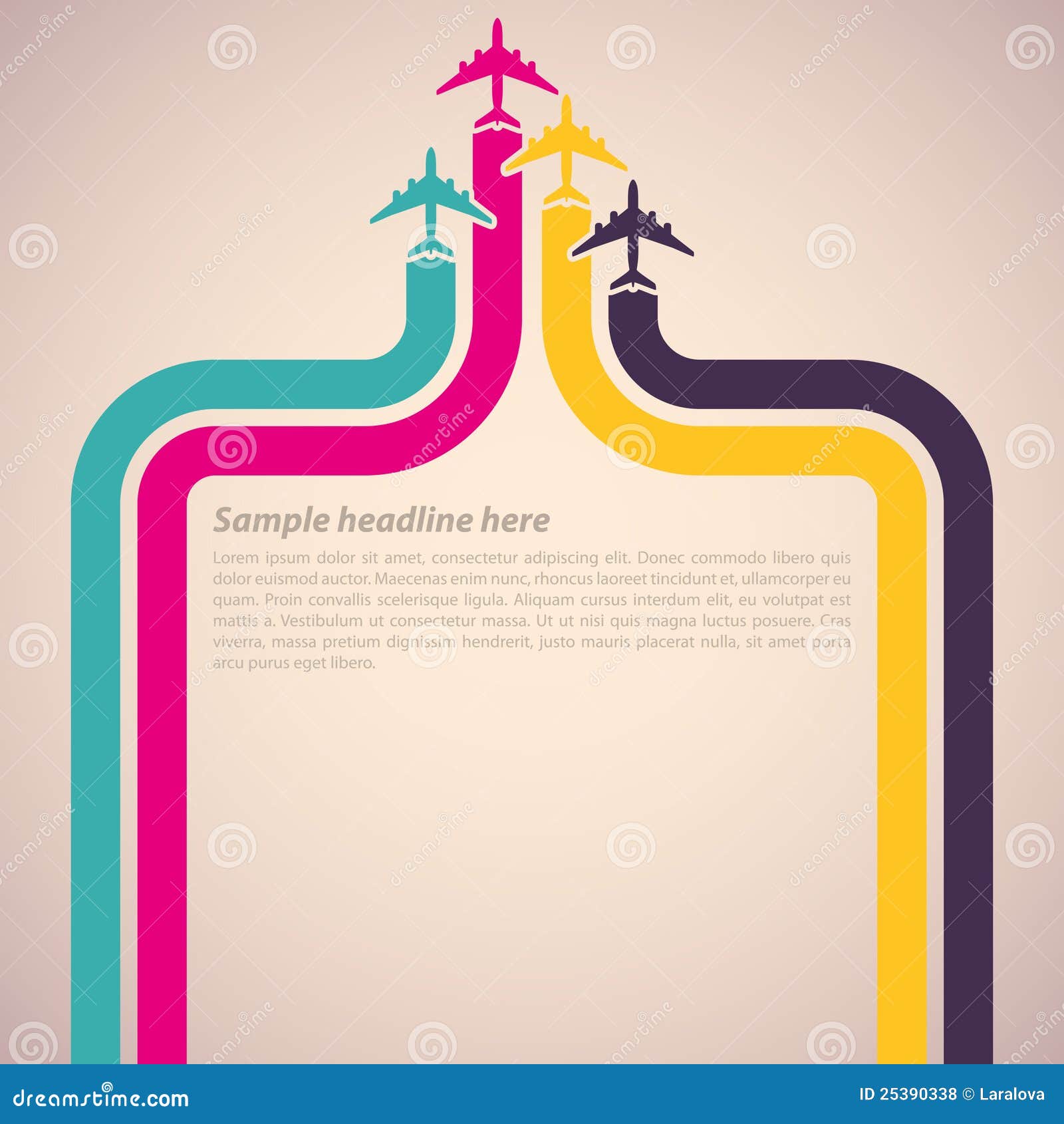 Background with Colorful Airplanes Stock Vector - Illustration of ...