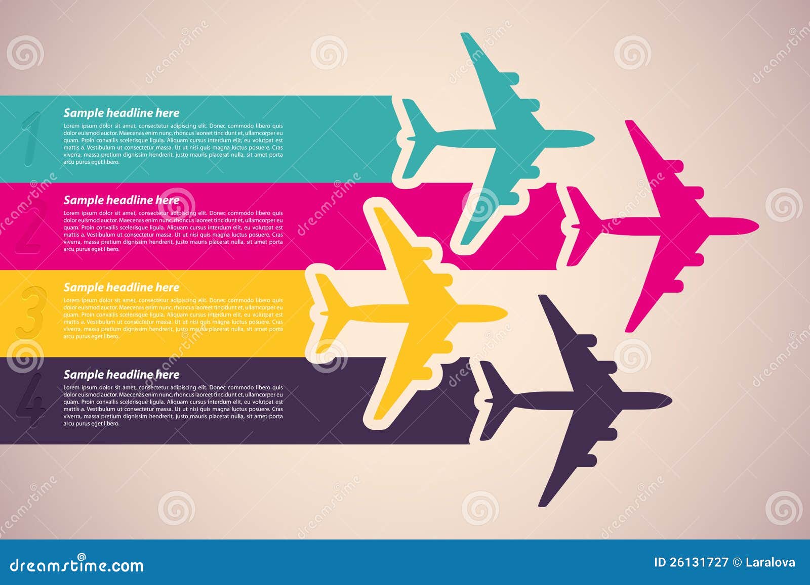 Background with Colorful Airplanes Stock Vector - Illustration of cmyk ...