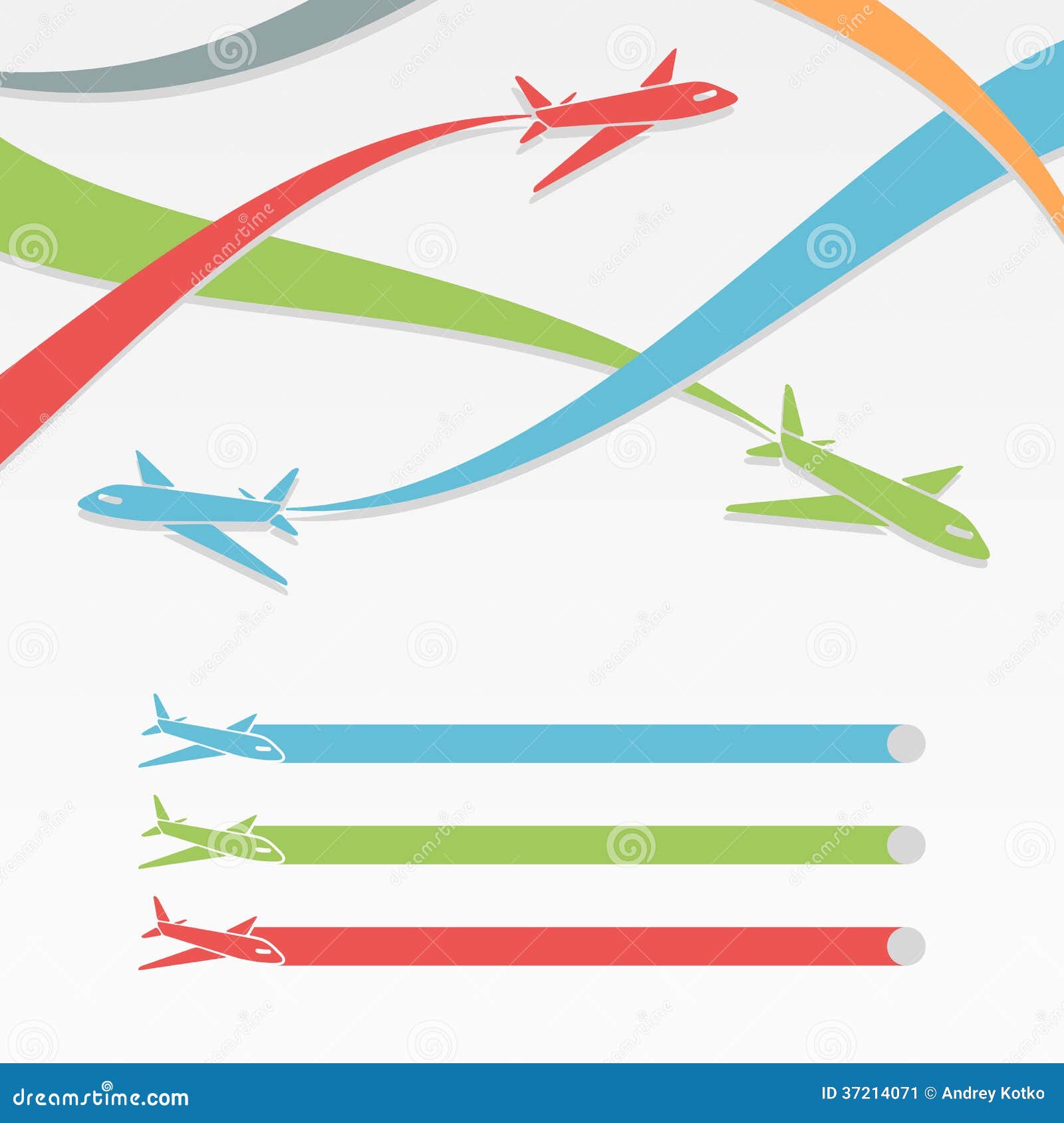 Background with Colorful Airplanes. Stock Vector - Illustration of ...