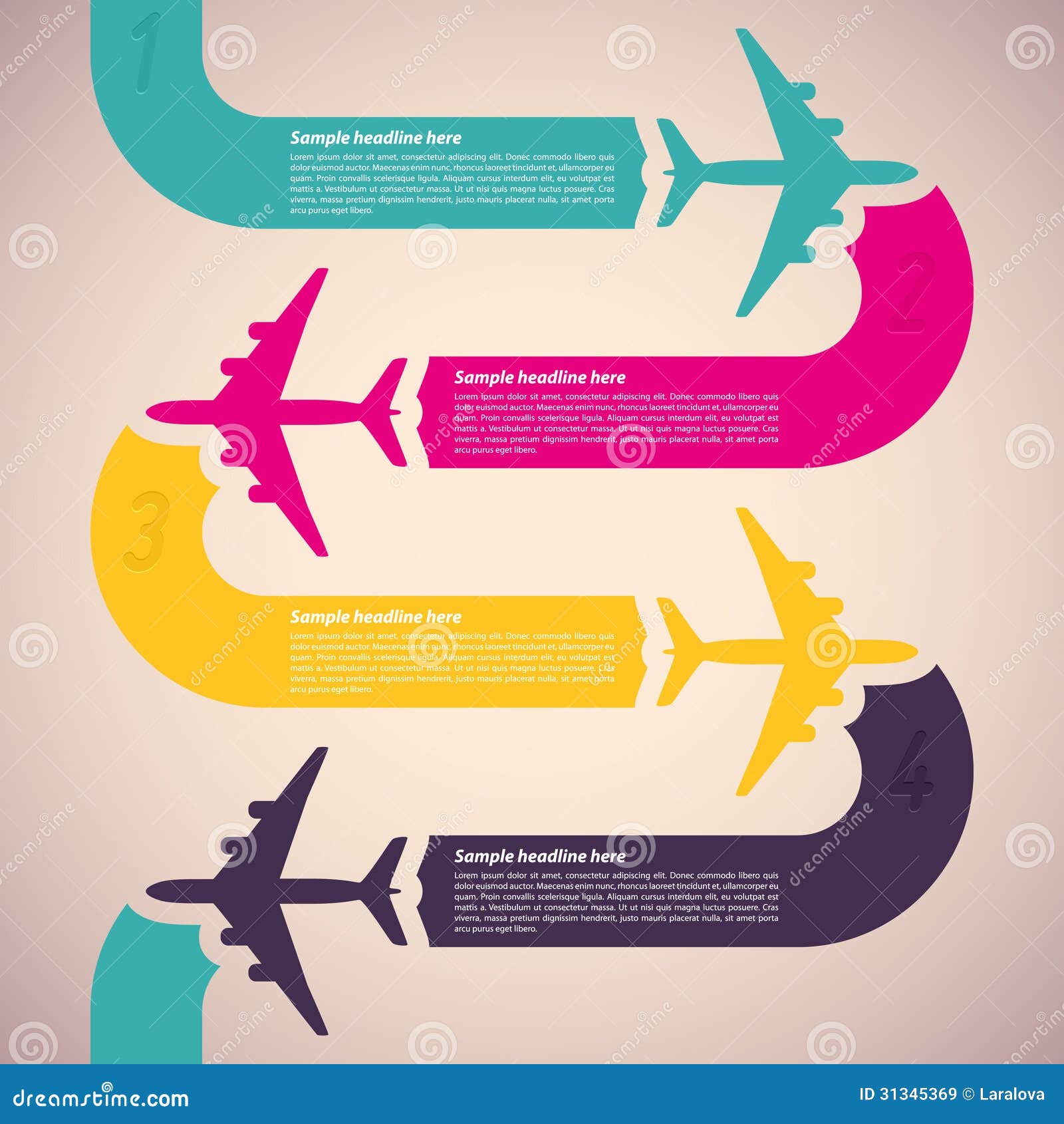 Background with Colorful Airplanes Stock Vector - Illustration of color ...