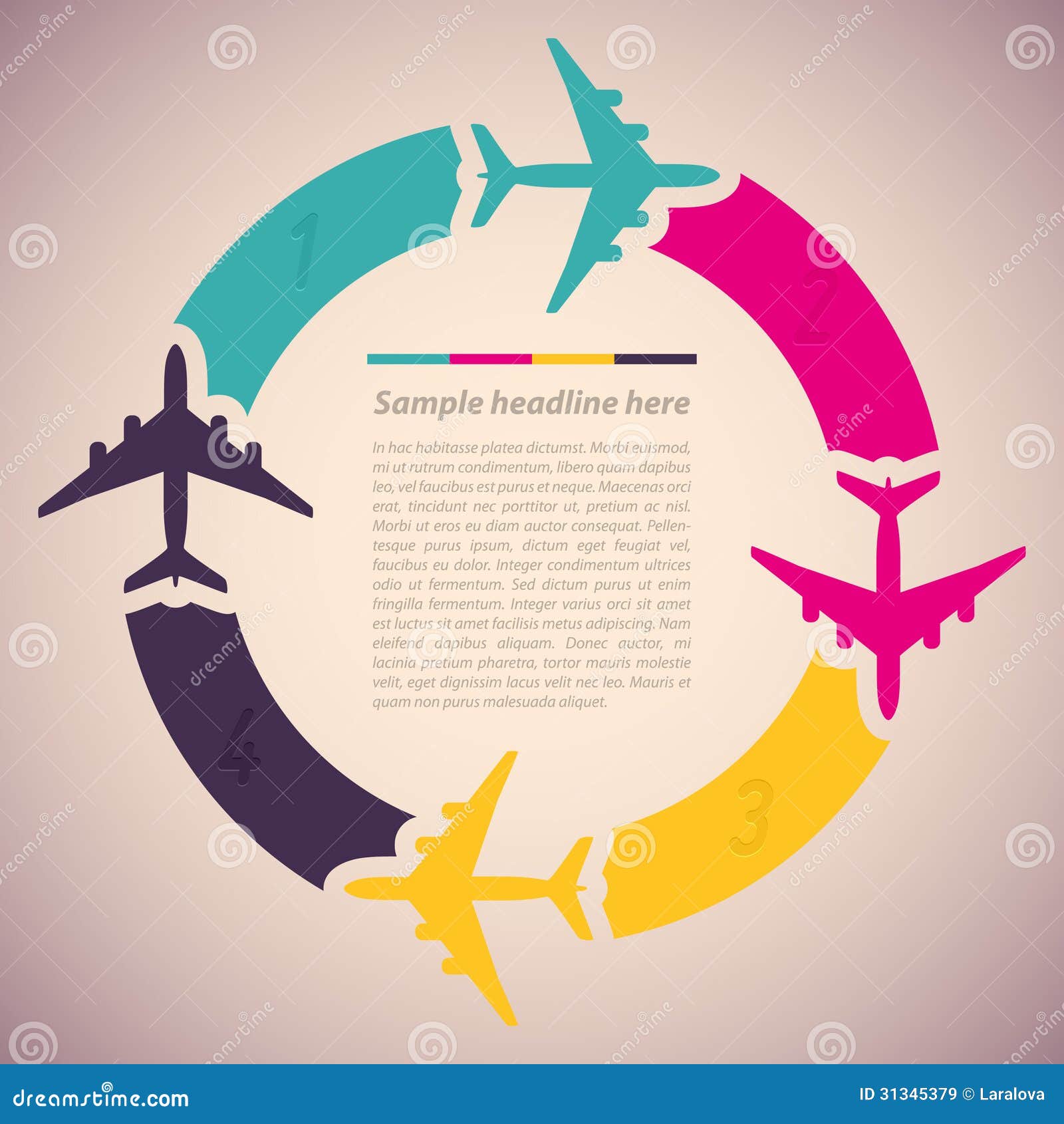 Background with Colorful Airplanes Stock Vector - Illustration of ...