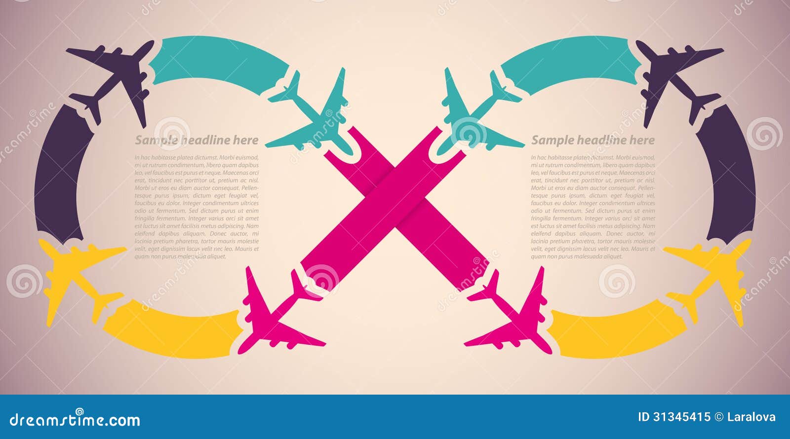 Background with Colorful Airplanes Stock Vector - Illustration of ...