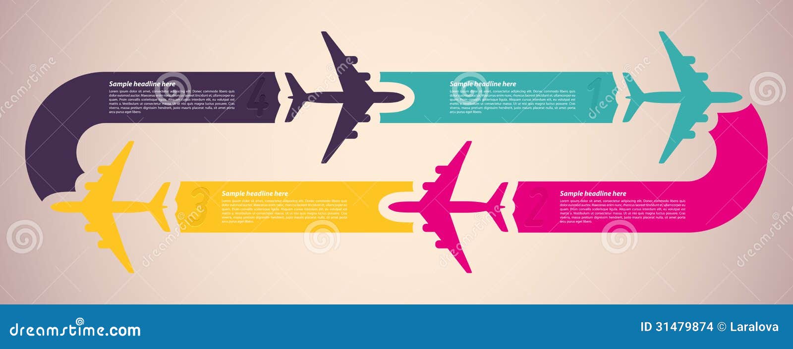 Background with Colorful Airplanes Stock Vector - Illustration of ...