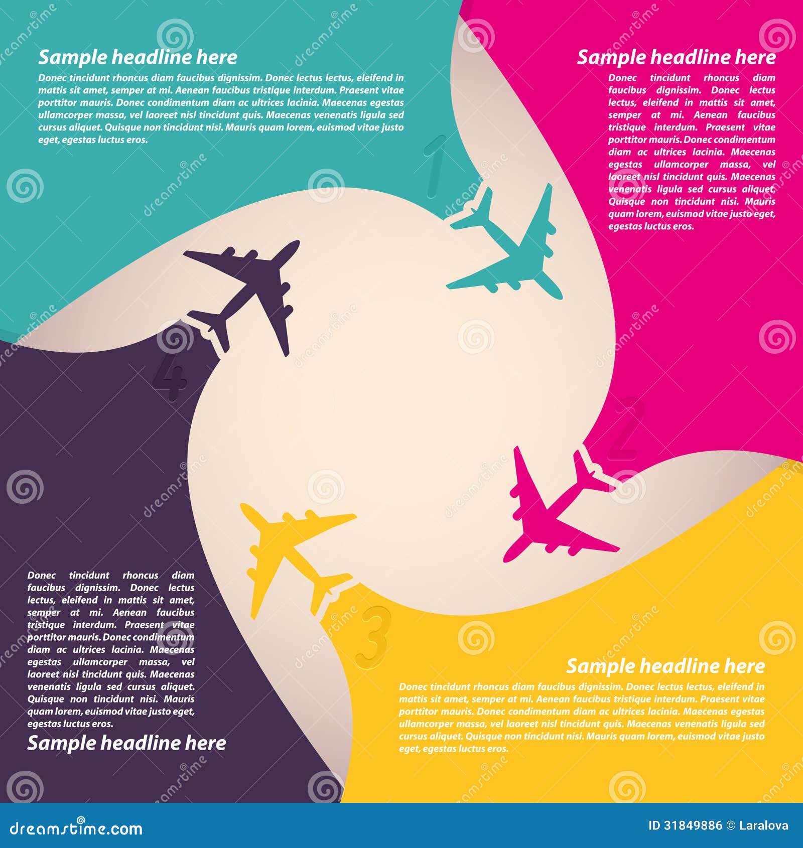 Background with Colorful Airplanes Stock Vector - Illustration of card ...