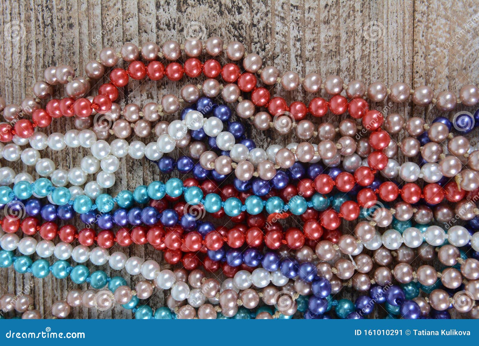 Background of Colorful Beads on the Table Stock Image - Image of thread ...