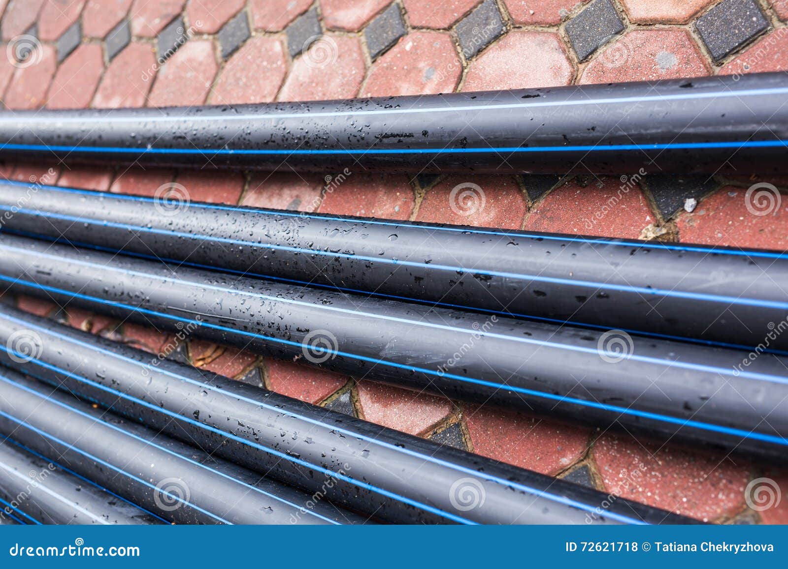 Background of Colorful Big Plastic Pipes. Stock Photo - Image of circle ...