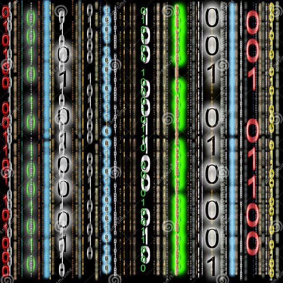 Background, Colorful Binary Code Stock Illustration - Illustration of ...