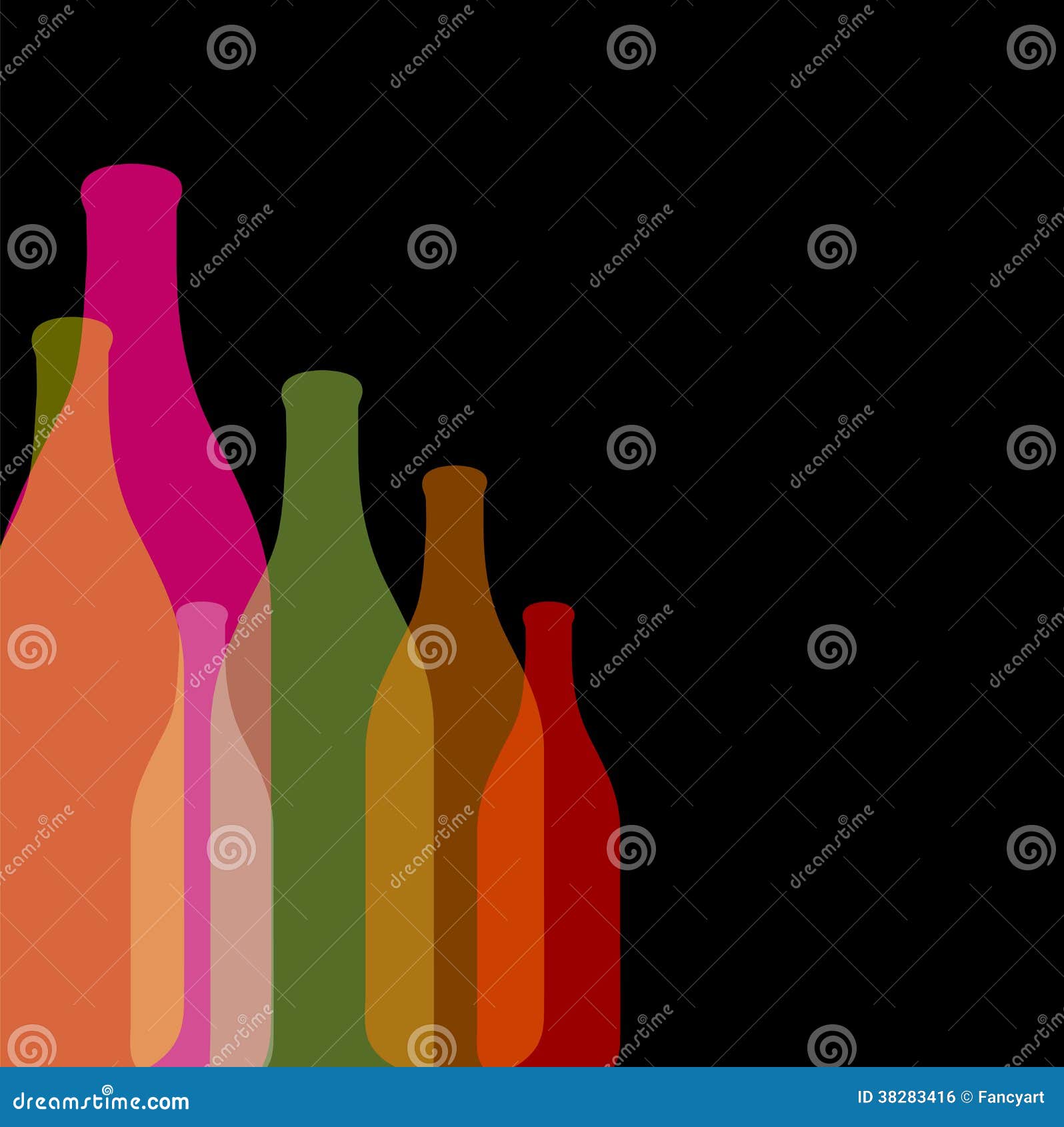 Background with Colorful Bottles Stock Vector - Illustration of bubble ...