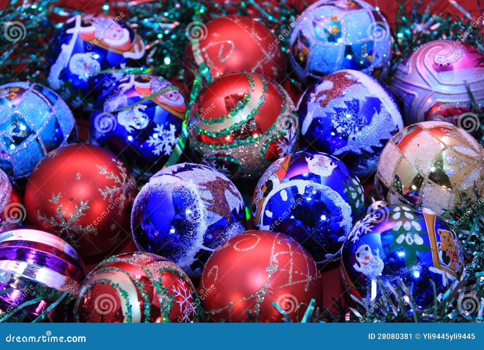 Background of Colorful Christmas Balls Stock Image - Image of blue ...