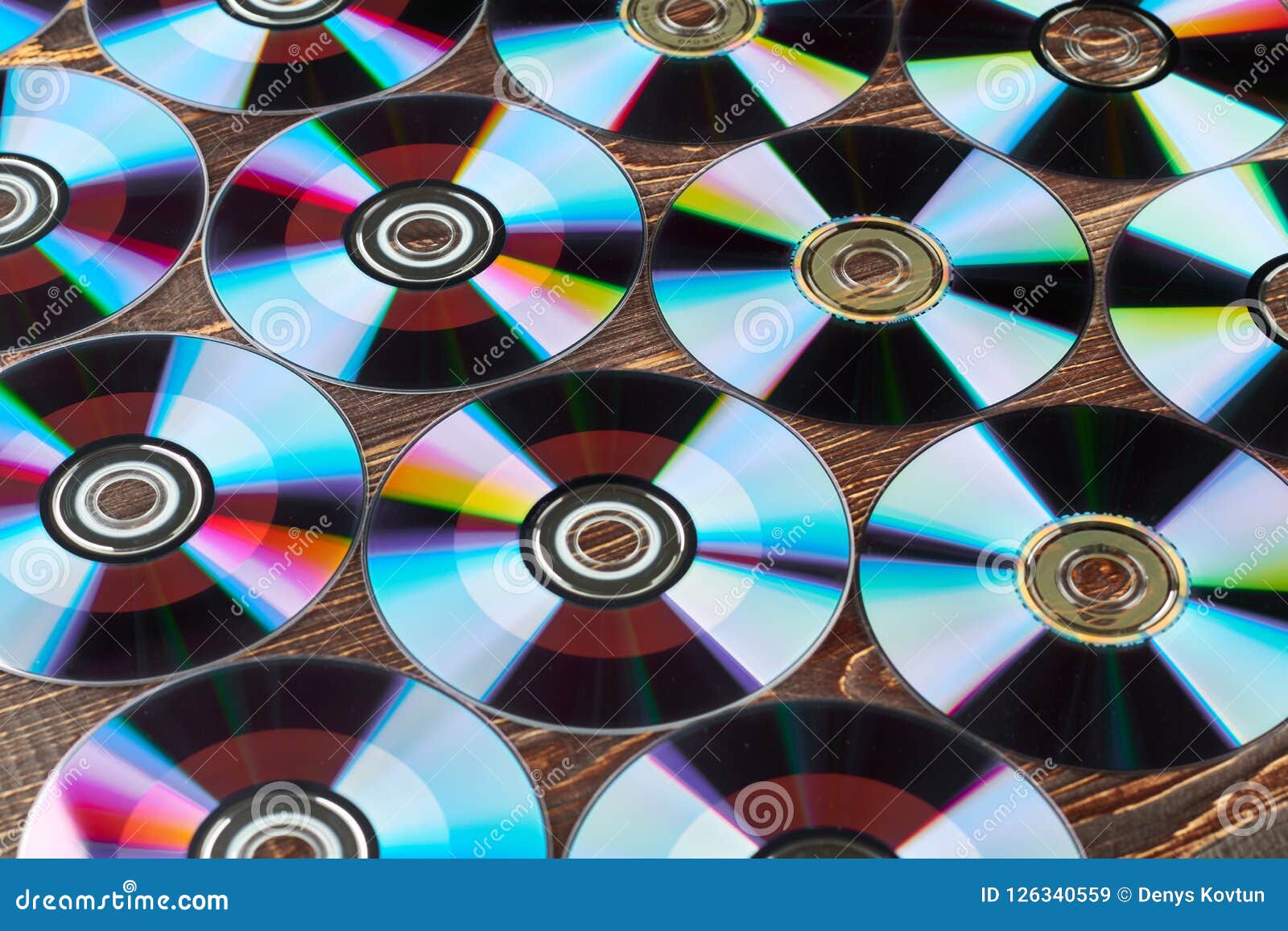 Background of Colorful Compact Discs. Stock Image - Image of optical ...