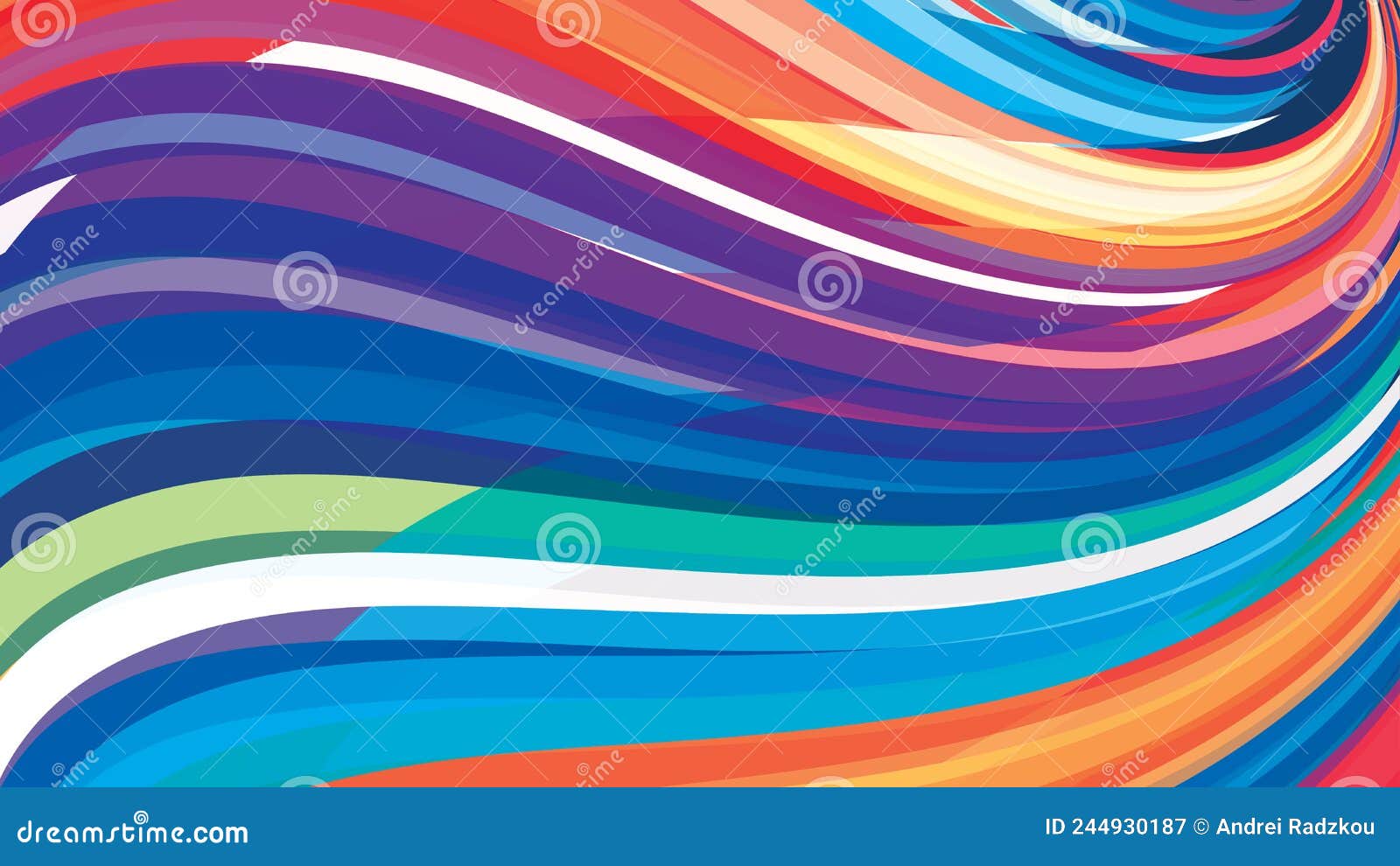 Background with Colorful Curved Stripes. Multicolor Pattern Stock ...