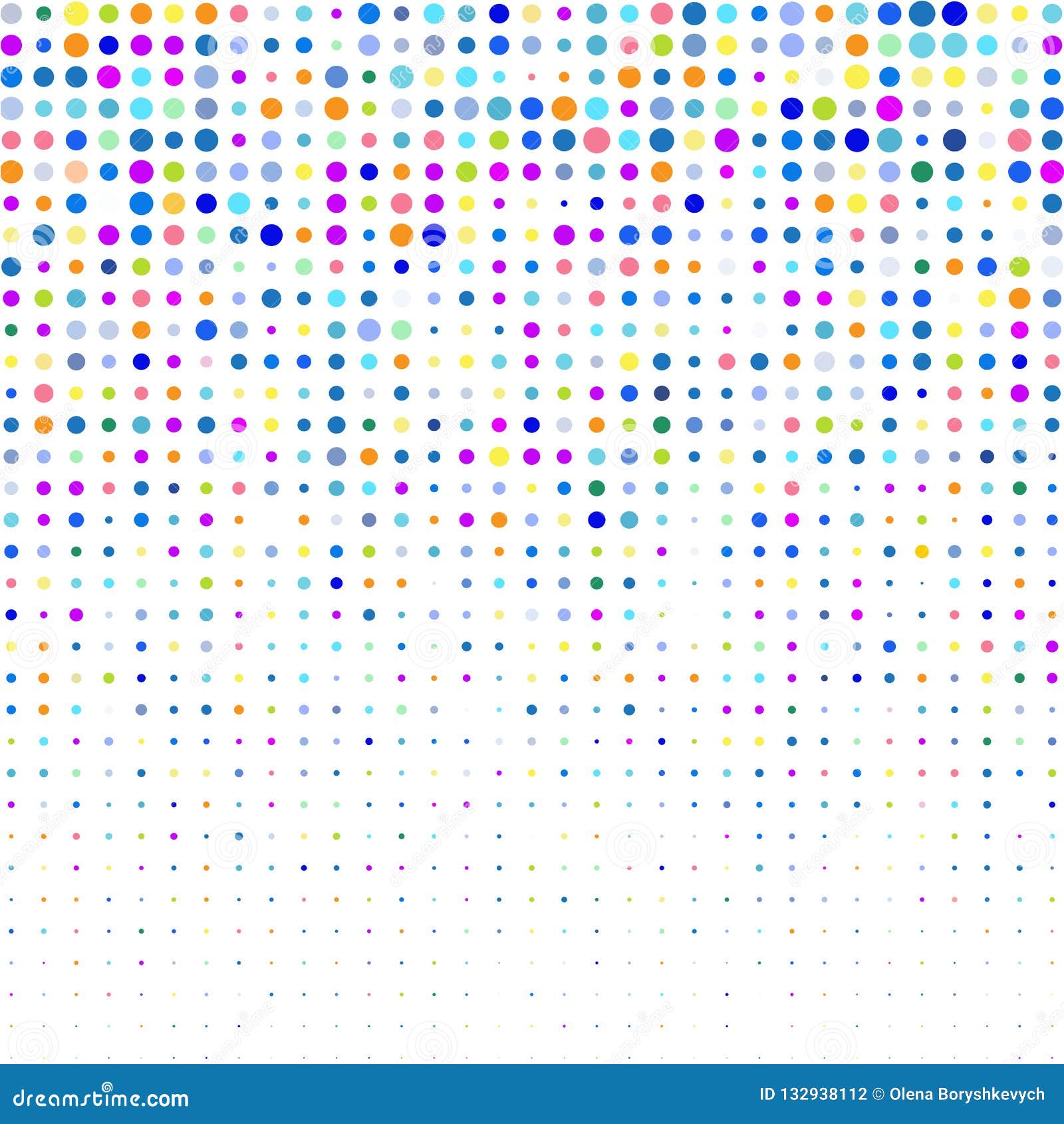 The Background of Colorful Dots of Different Sizes on White. Stock ...