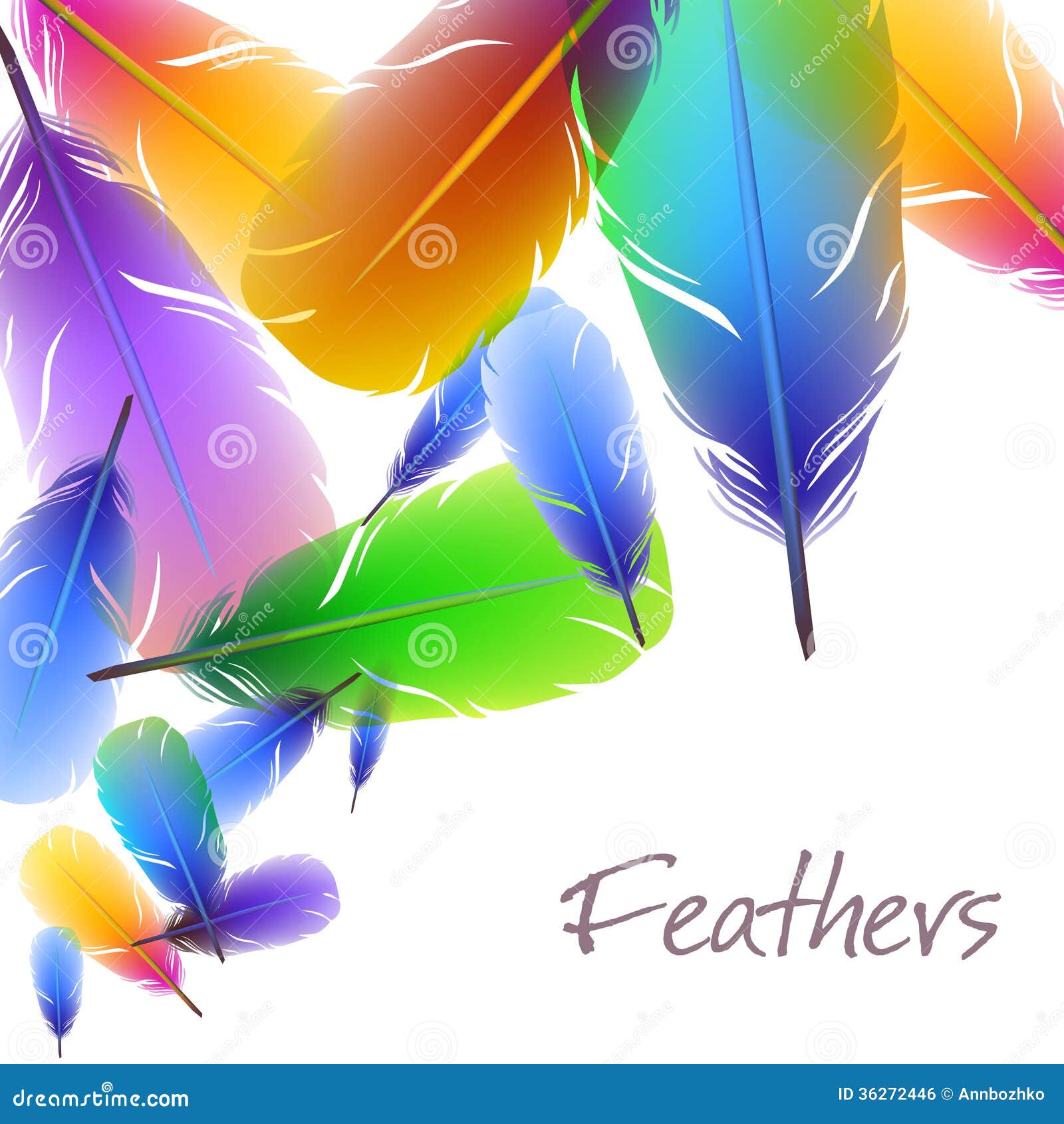 Background with Colorful Feathers Stock Vector - Illustration of symbol ...