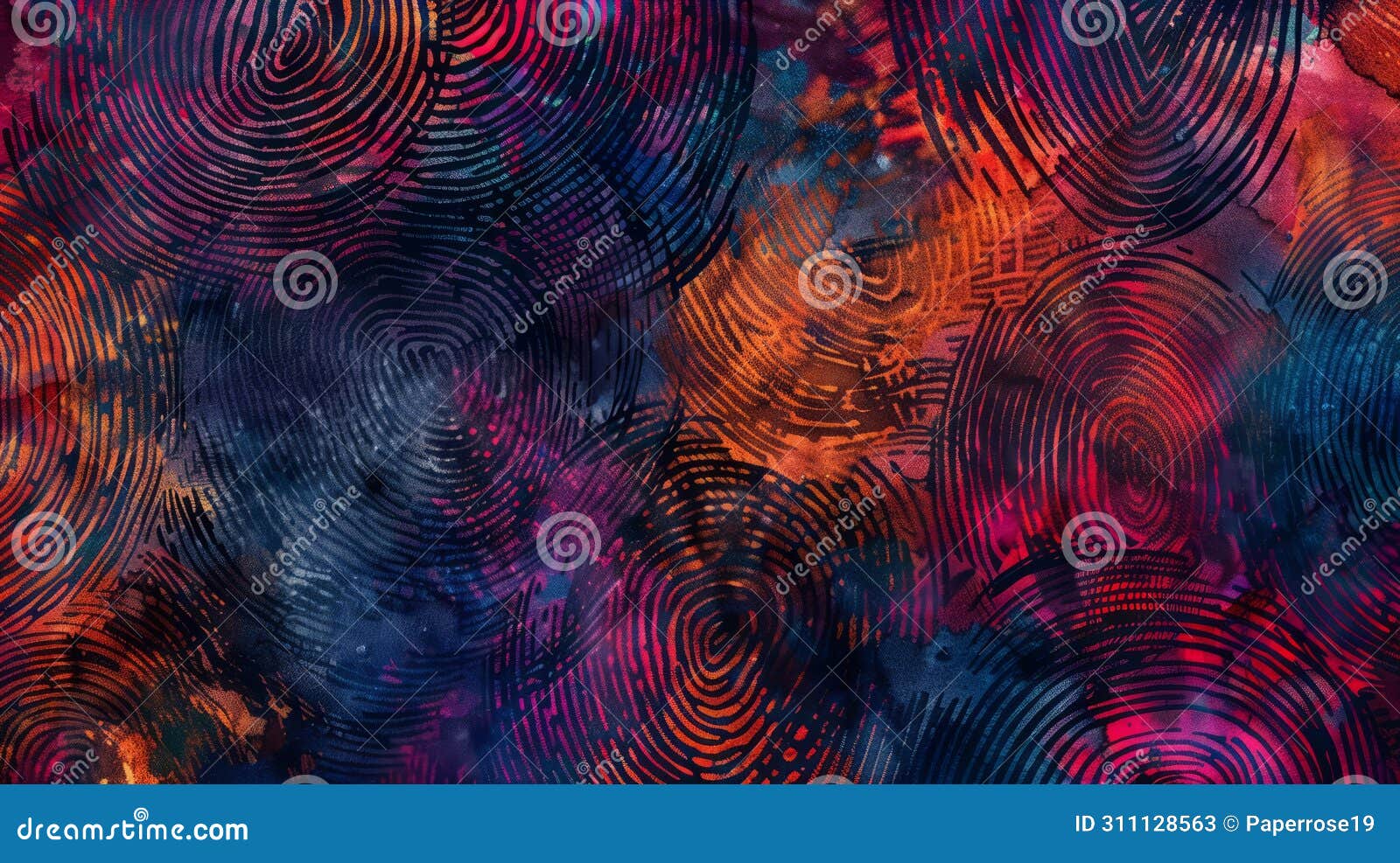 Set Of Fingerprint Patterns, Clear Lines And Swirls. Human Thumbprint ...