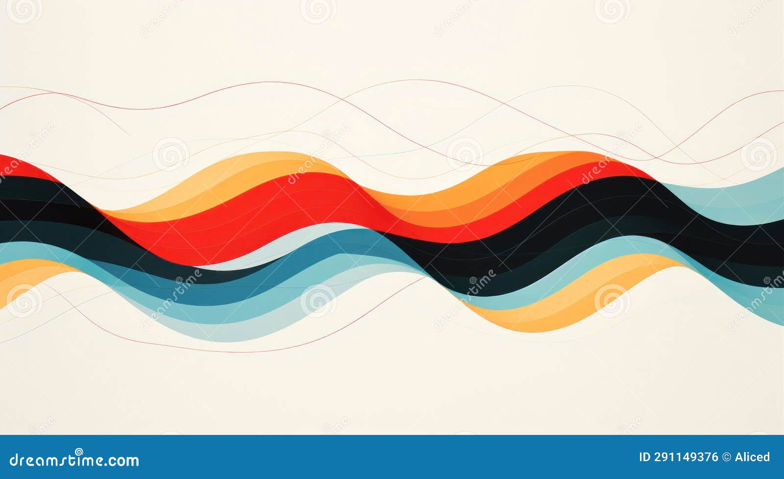 Wavy Bands of Color with Text Space Stock Illustration - Illustration ...