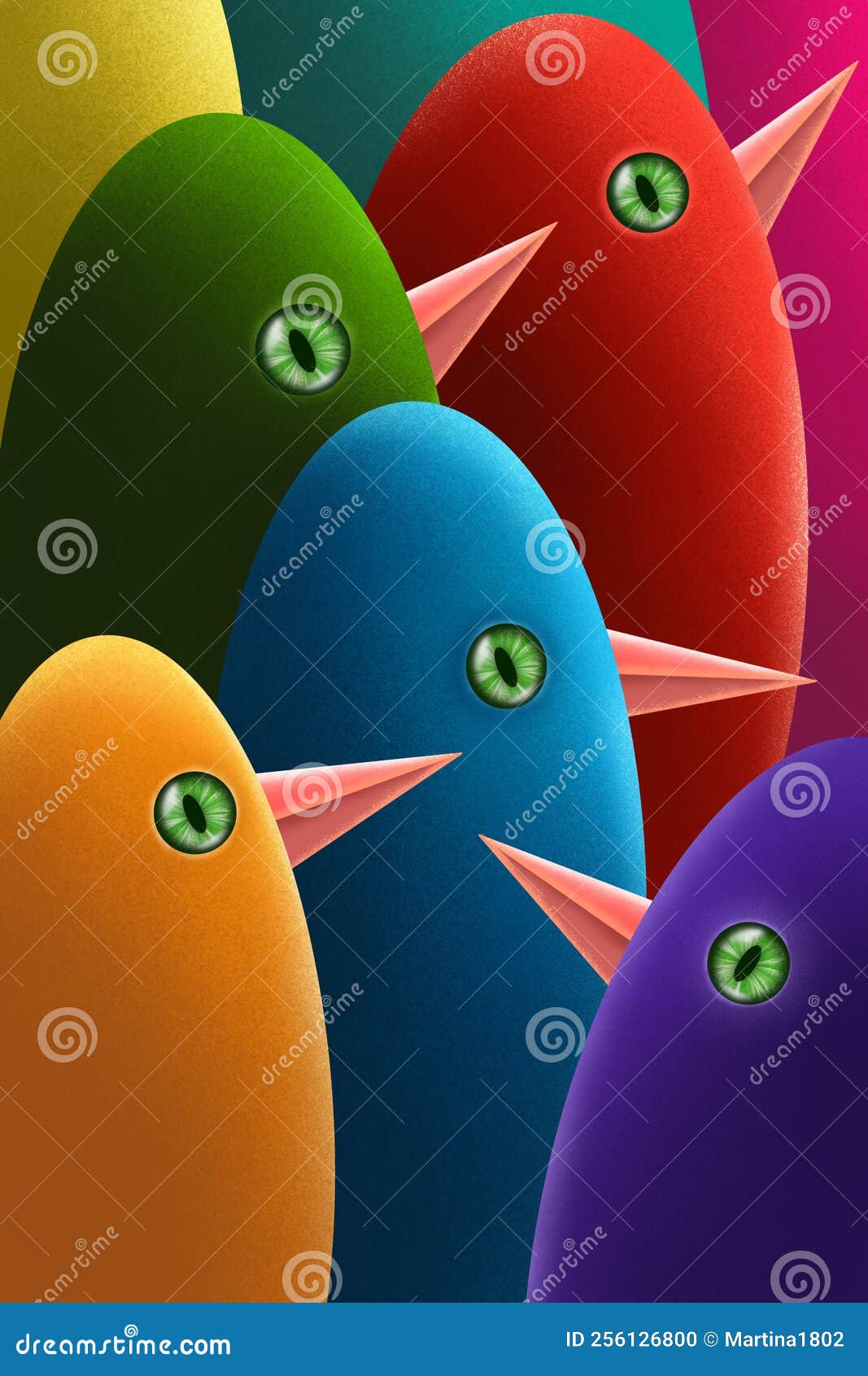Colorful funny birds stock illustration. Illustration of cartoon ...