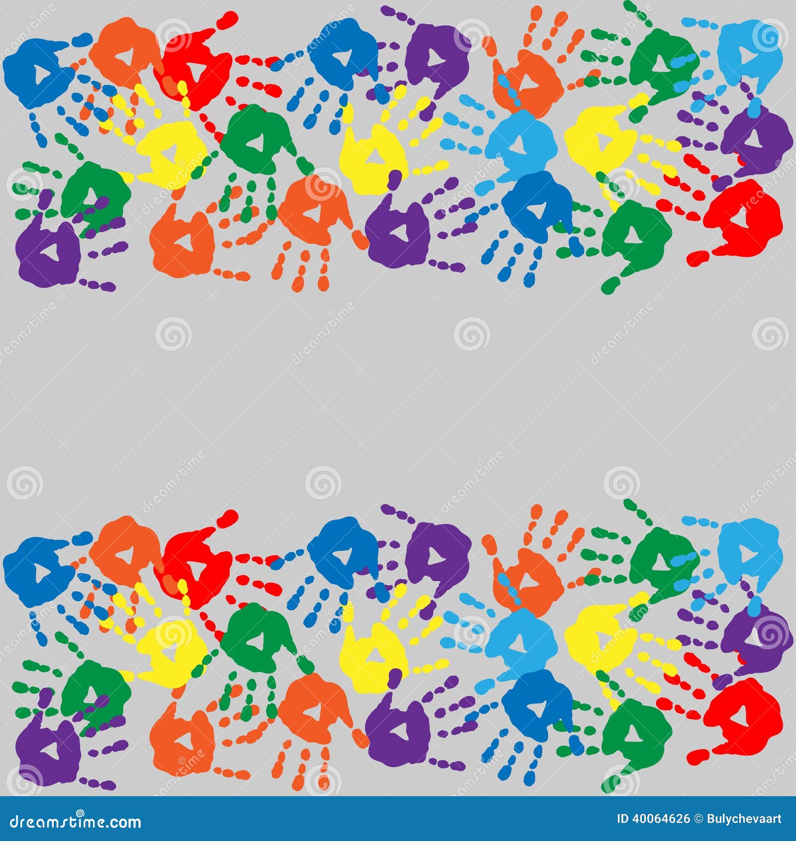 Background with Colorful Handprints Stock Vector - Illustration of ...
