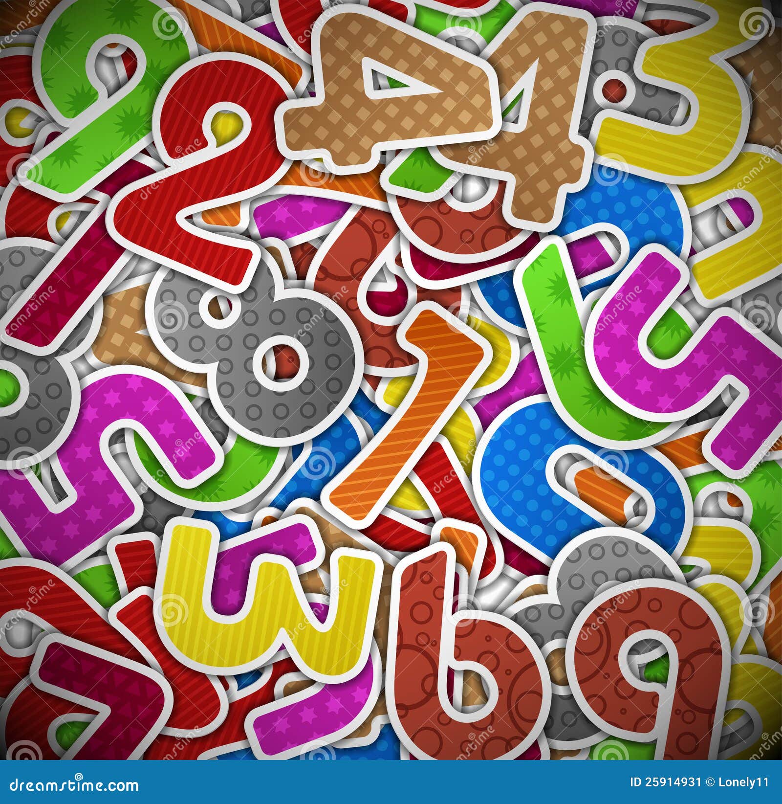 Background with Colorful Numbers of Paper Stock Vector - Illustration ...